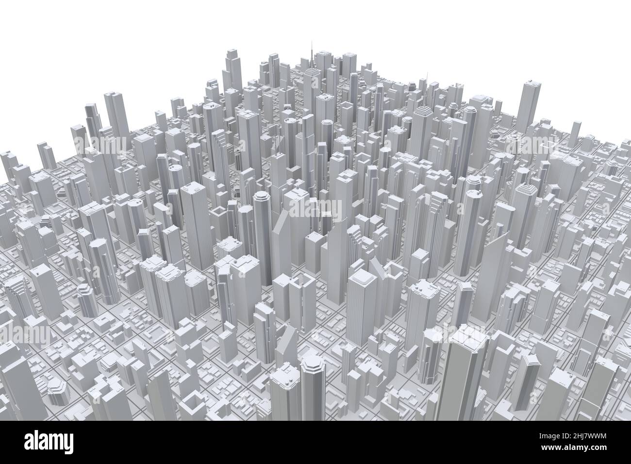 Aerial view of cityscape downtown. 3d rendering Stock Photo - Alamy