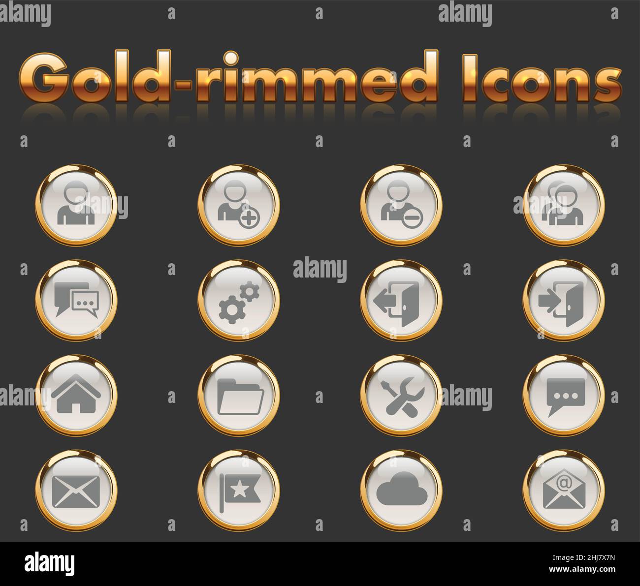 account gold-rimmed icons for your creative ideas Stock Vector Image ...