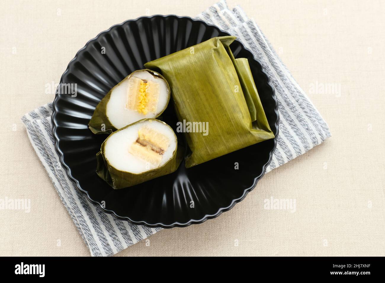 Nagasari is a traditional cake from Indonesia, made from rice flour ...