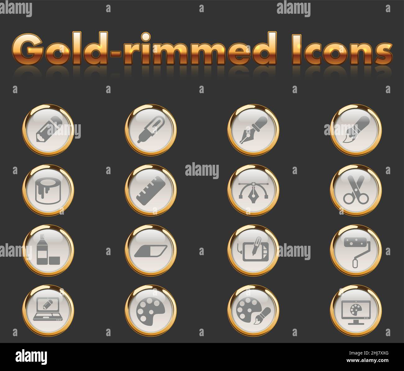 Gold rimmed vector vectors hi-res stock photography and images - Alamy