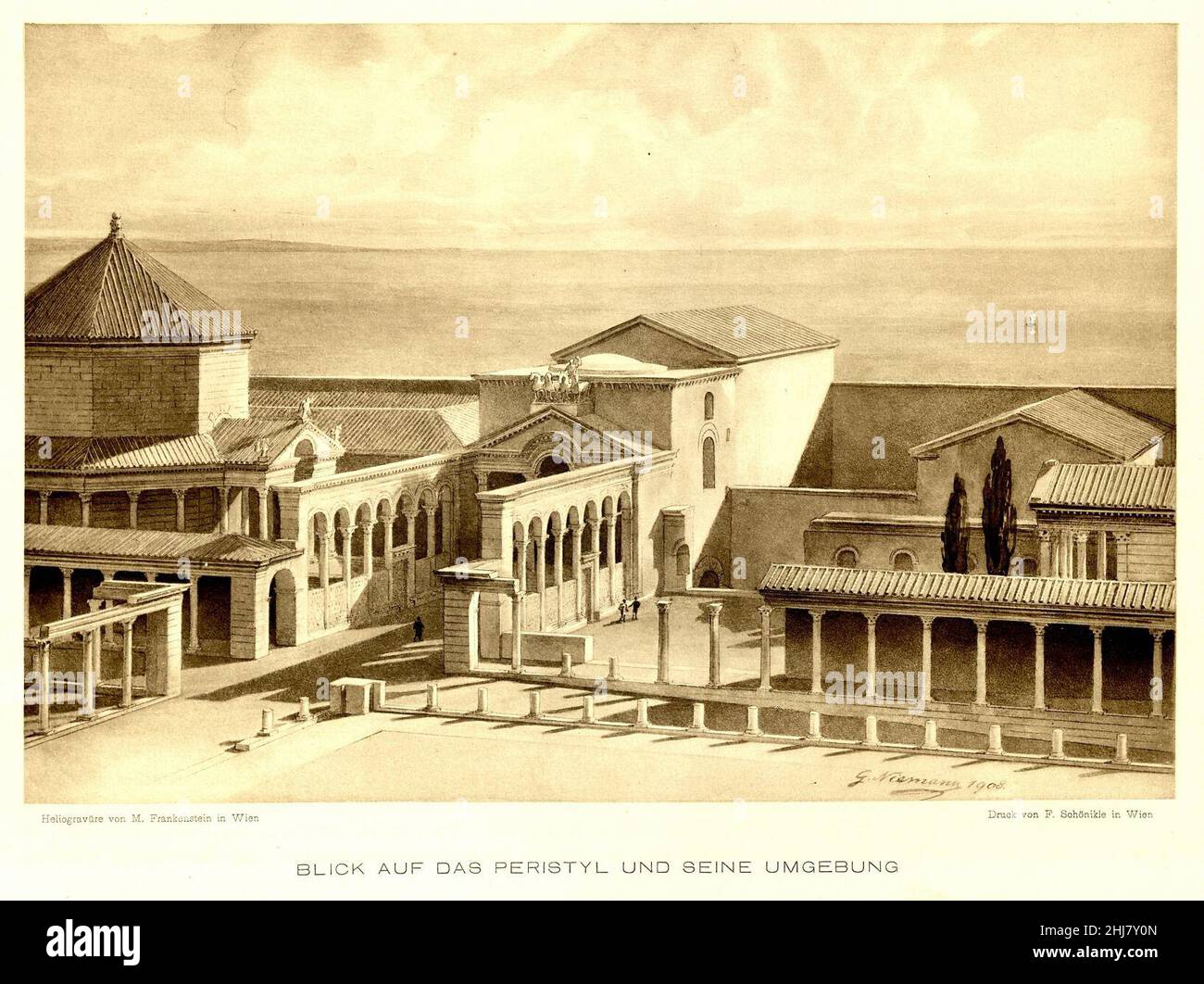 Tafel 15 Blick auf das Peristyl und seine Umgebung - Rekonstruktion ...