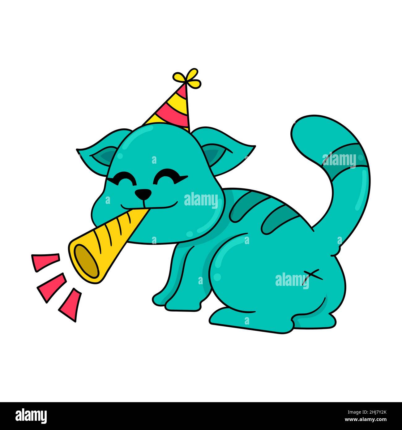 cat ready to celebrate birthday party Stock Vector Image & Art - Alamy
