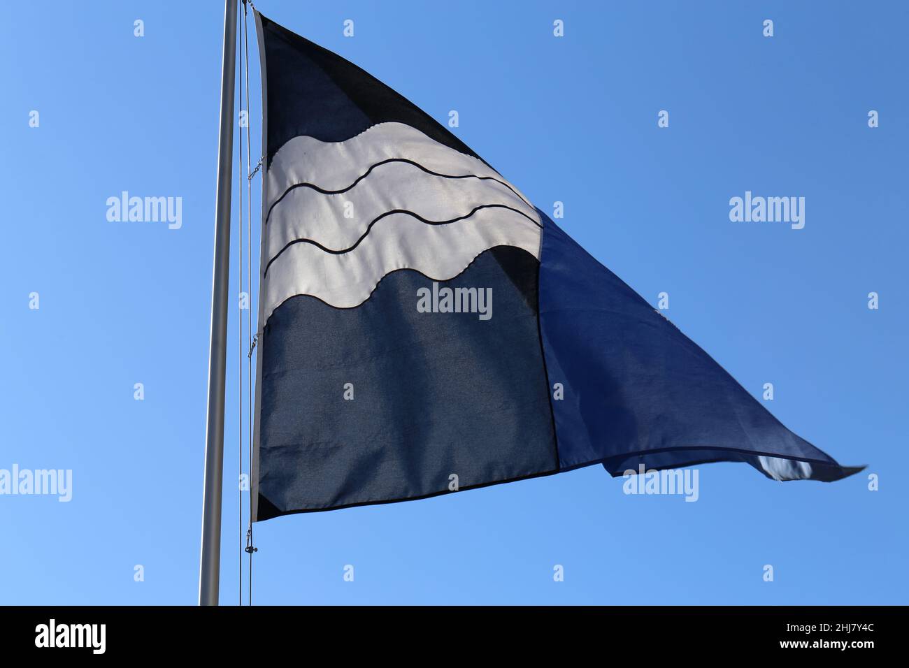 Aargau canton flag photographed in Switzerland. Beautiful black, white ...