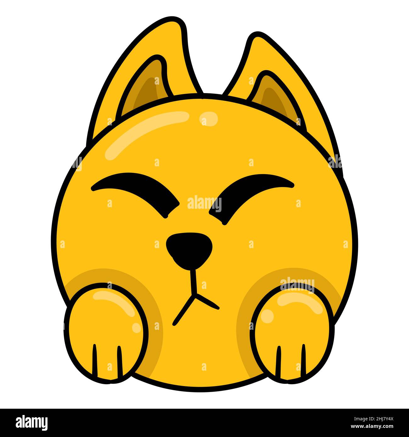 The yellow cat head is making a cute Stock Vector Image & Art - Alamy