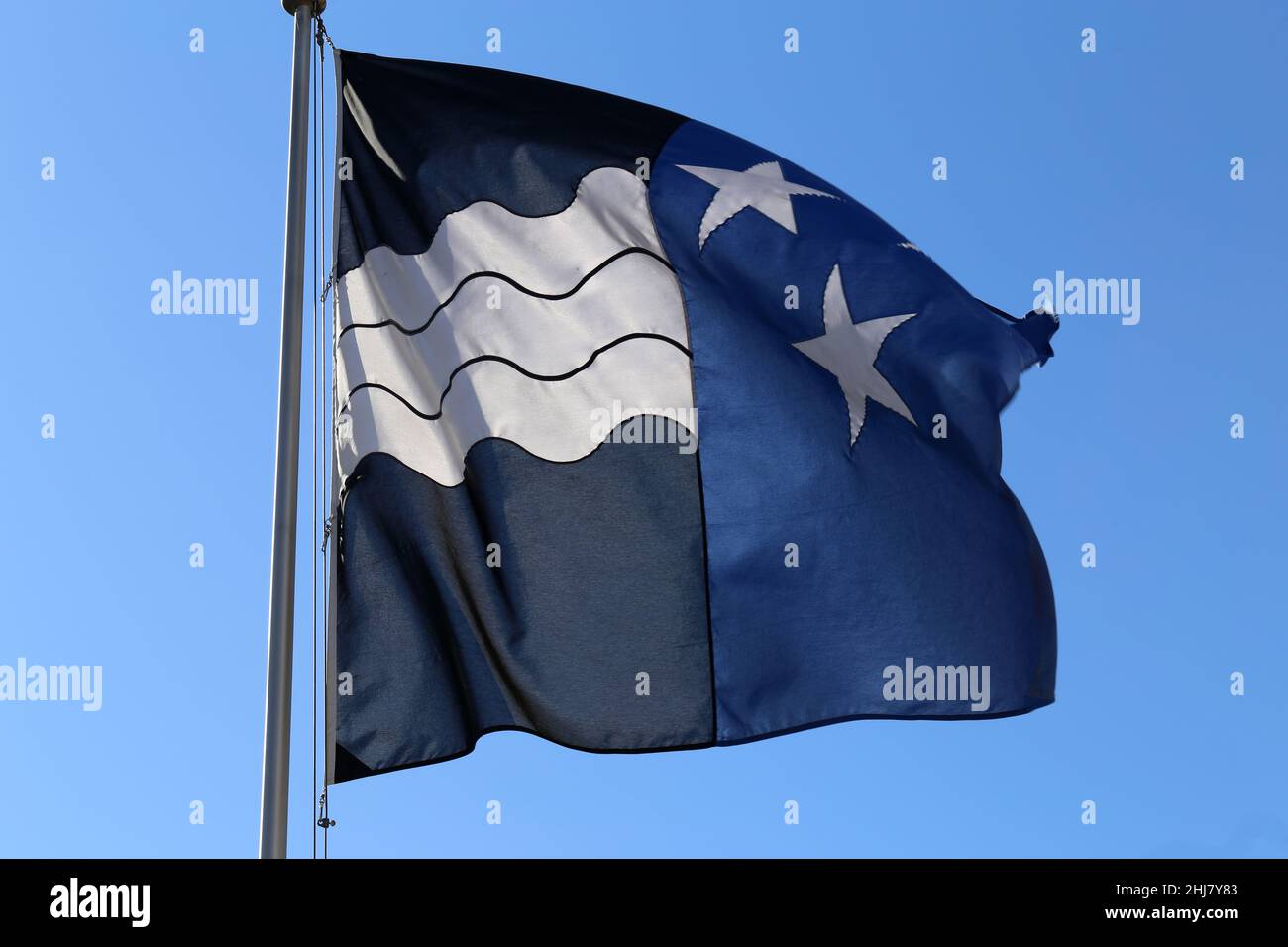 Aargau canton flag photographed in Switzerland. Beautiful black, white ...