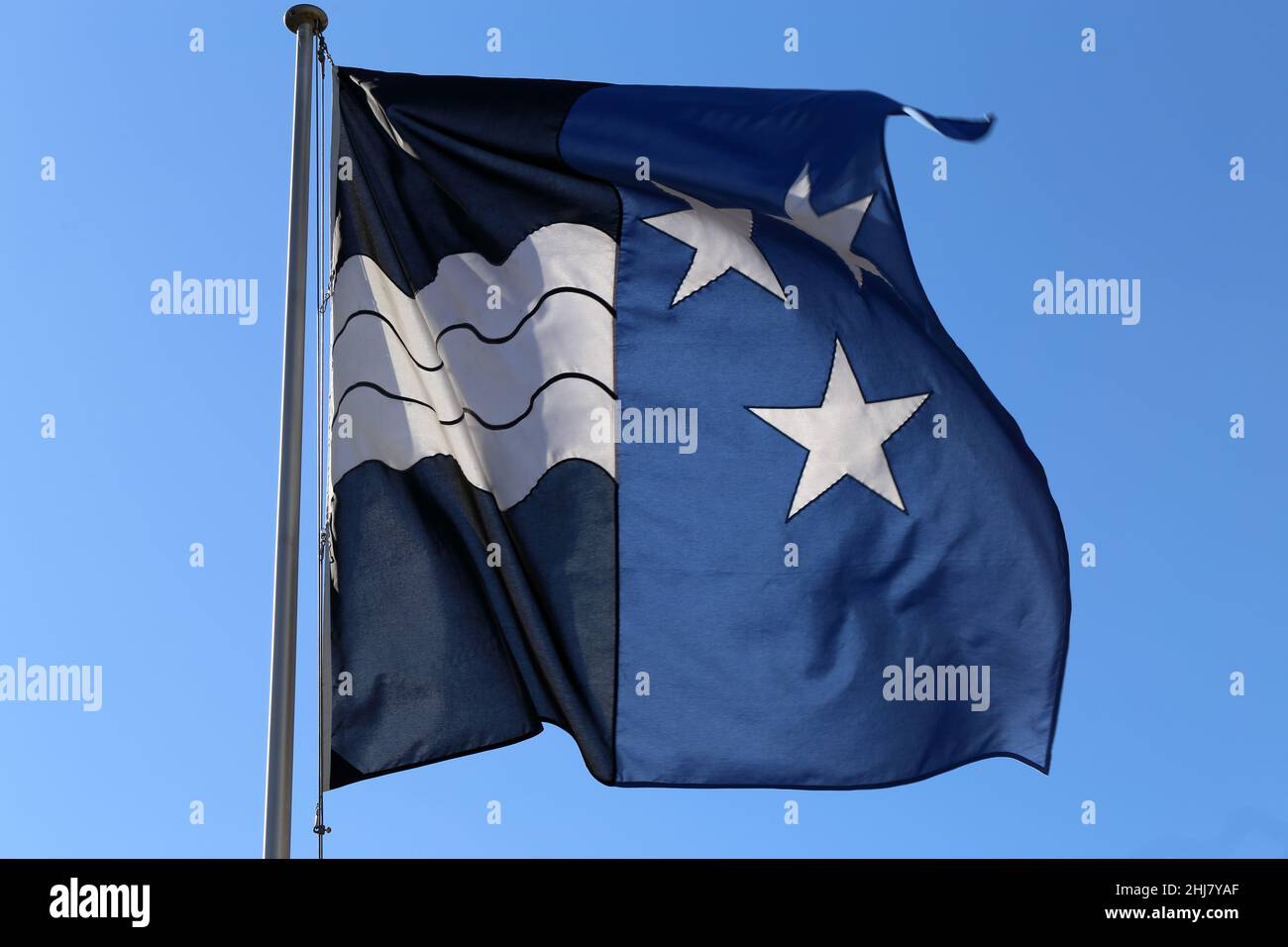 Aargau canton flag photographed in Switzerland. Beautiful black, white ...