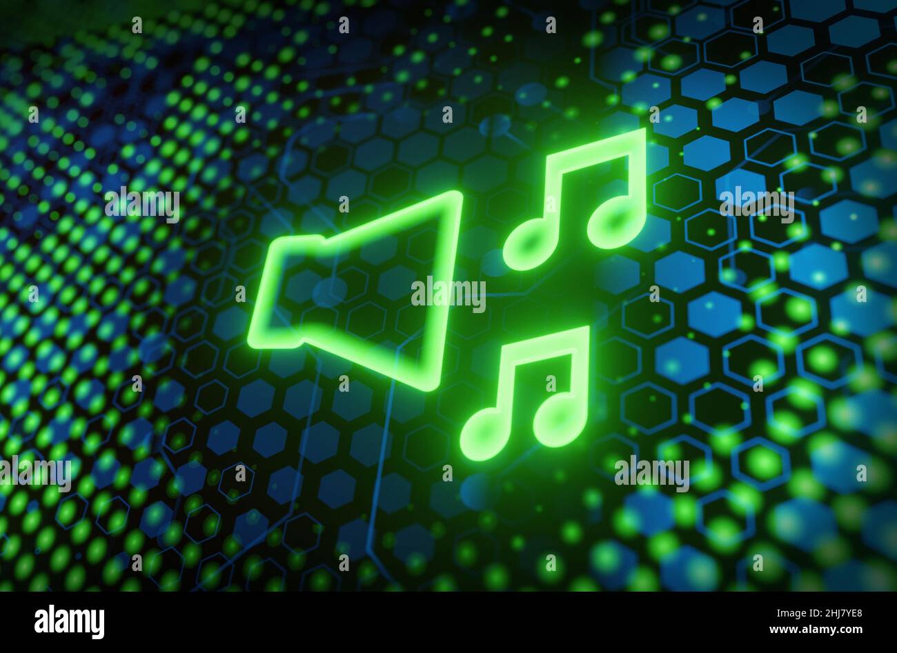 Audio Technology Concept with music symbol on a Microchip Stock Photo ...