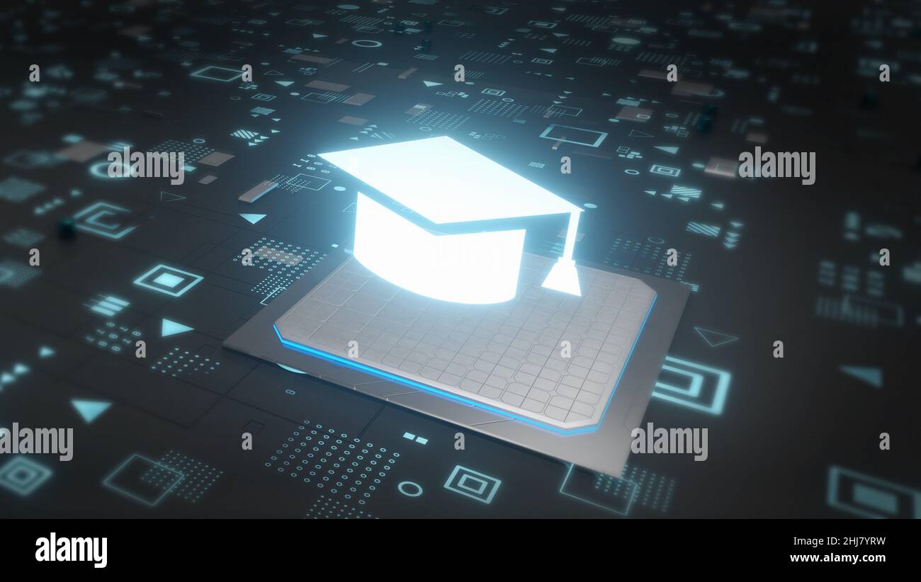 Futuristic academic education, graduation concept online education ...