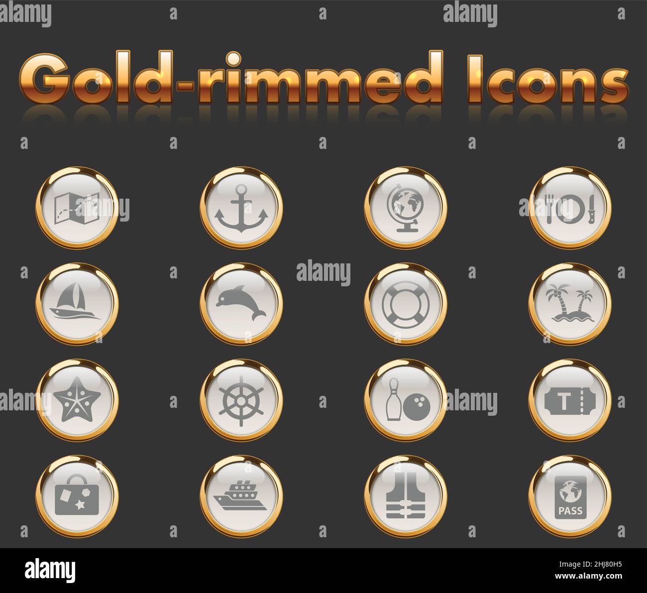 cruise icon set Stock Vector Image & Art - Alamy