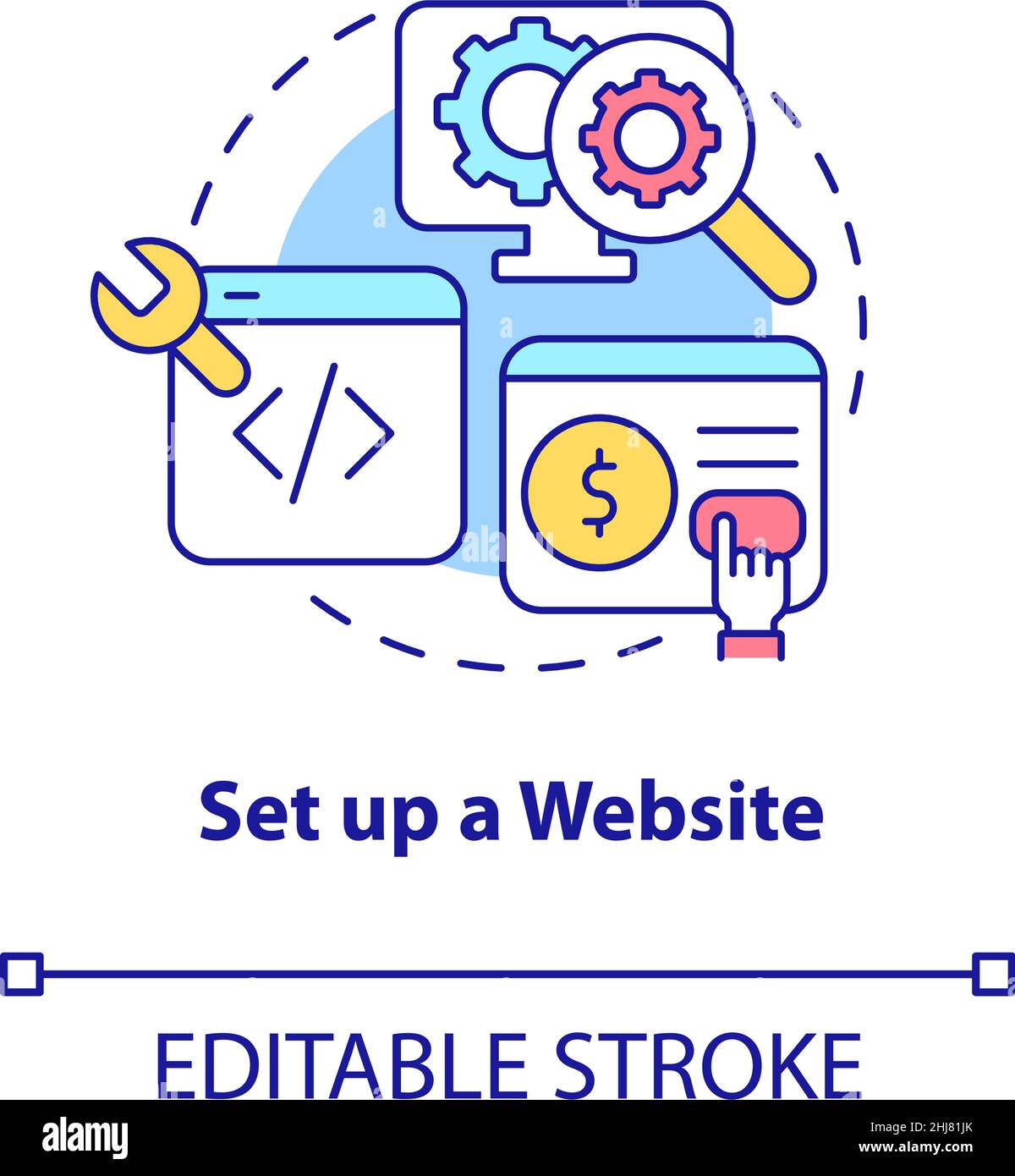 Set up website concept icon Stock Vector Image & Art - Alamy