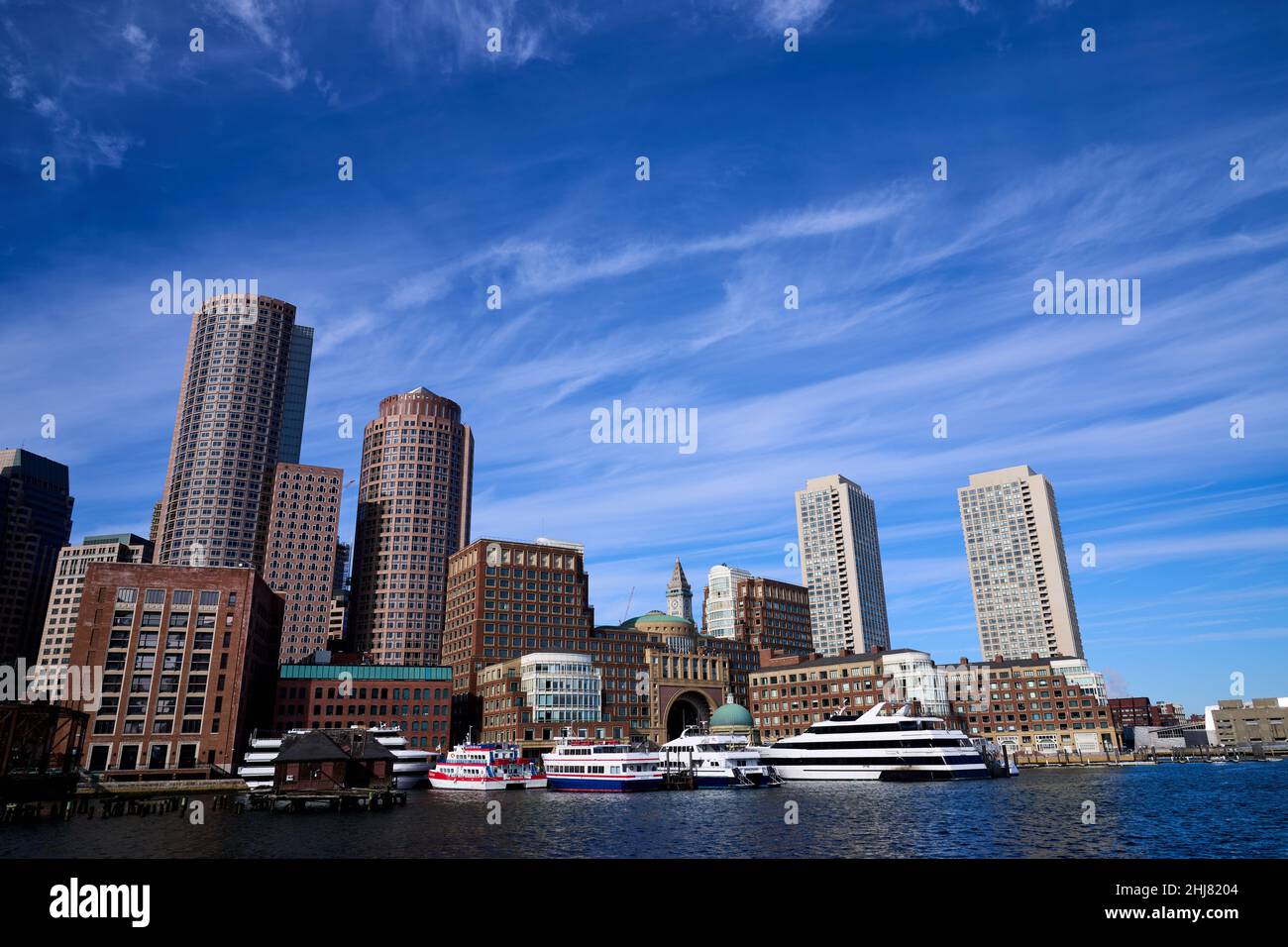 The Boston waterfront viewed from Fan pier park Stock Photo - Alamy