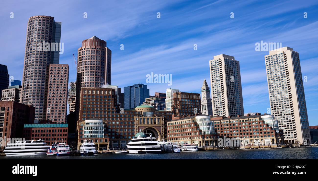 The Boston waterfront viewed from Fan pier park Stock Photo - Alamy