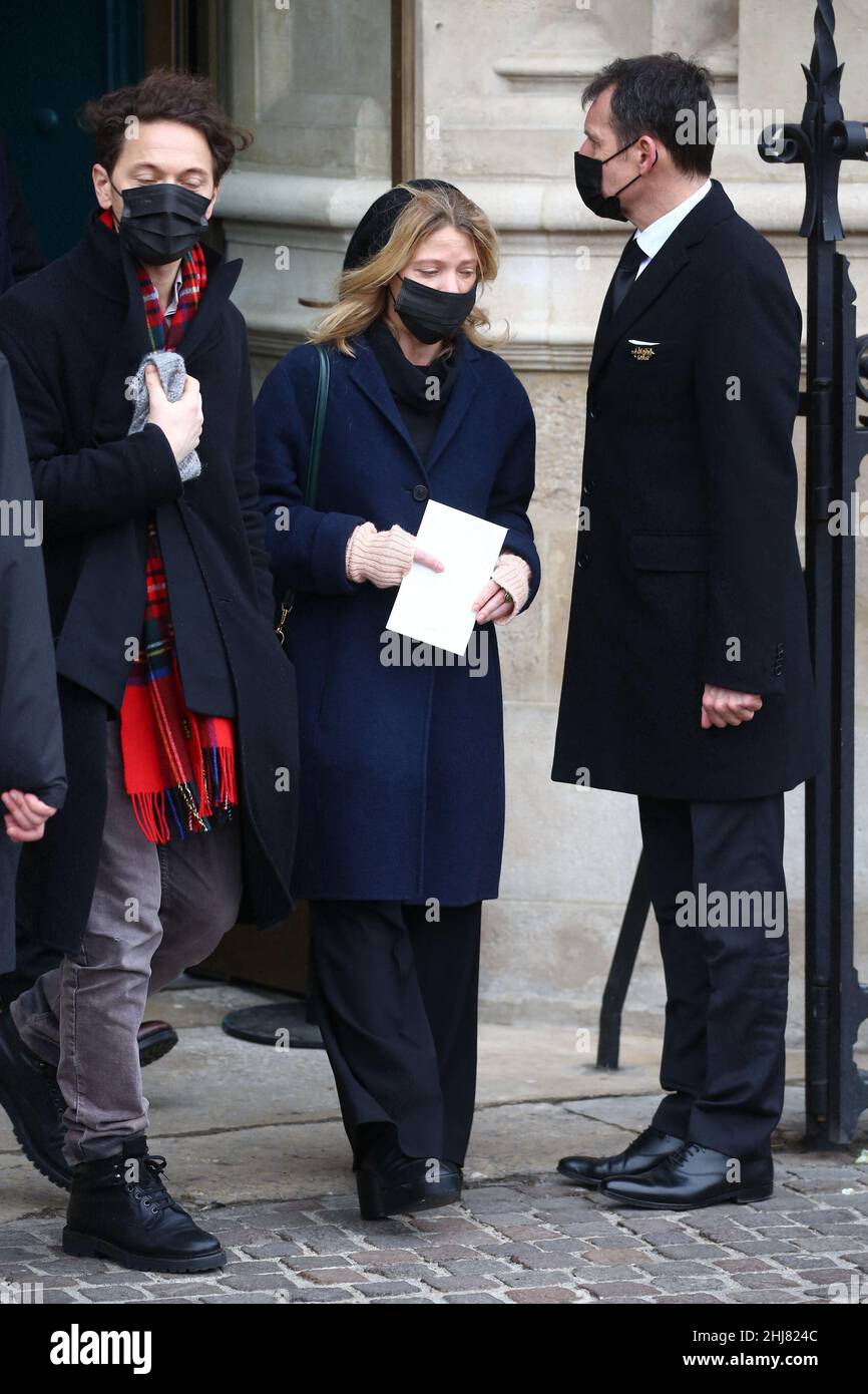Alice Isaaz during the funeral service for French actor Gaspard Ulliel ...
