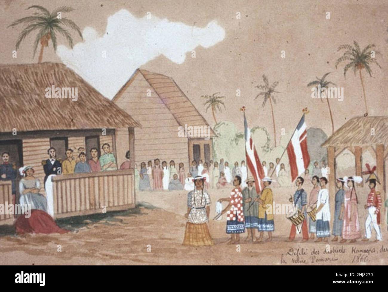 Tahiti Protectorate flag in a contemporary depiction (19th century) 07 ...