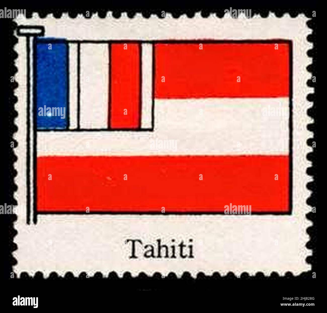 Tahiti Protectorate flag in a contemporary depiction (19th century) 11 ...