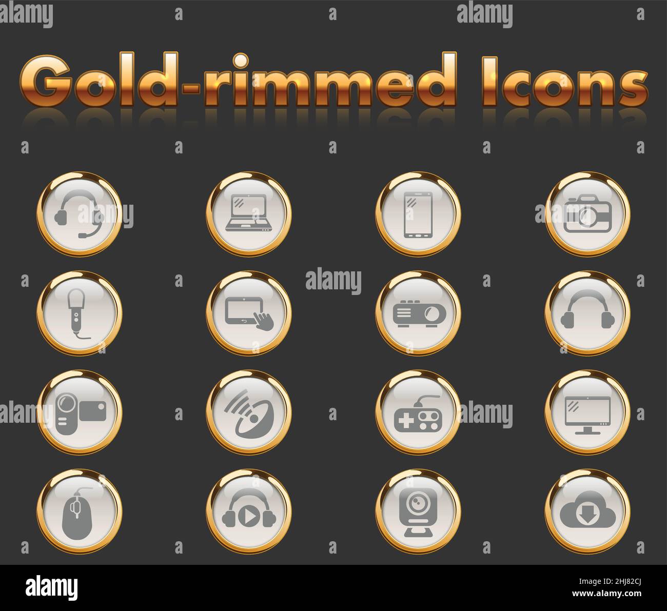 hi tech icon set Stock Vector Image & Art - Alamy