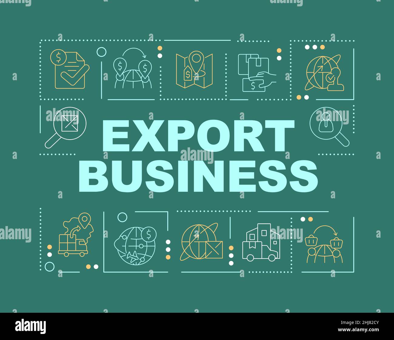 Export business word concepts dark green banner Stock Vector Image ...