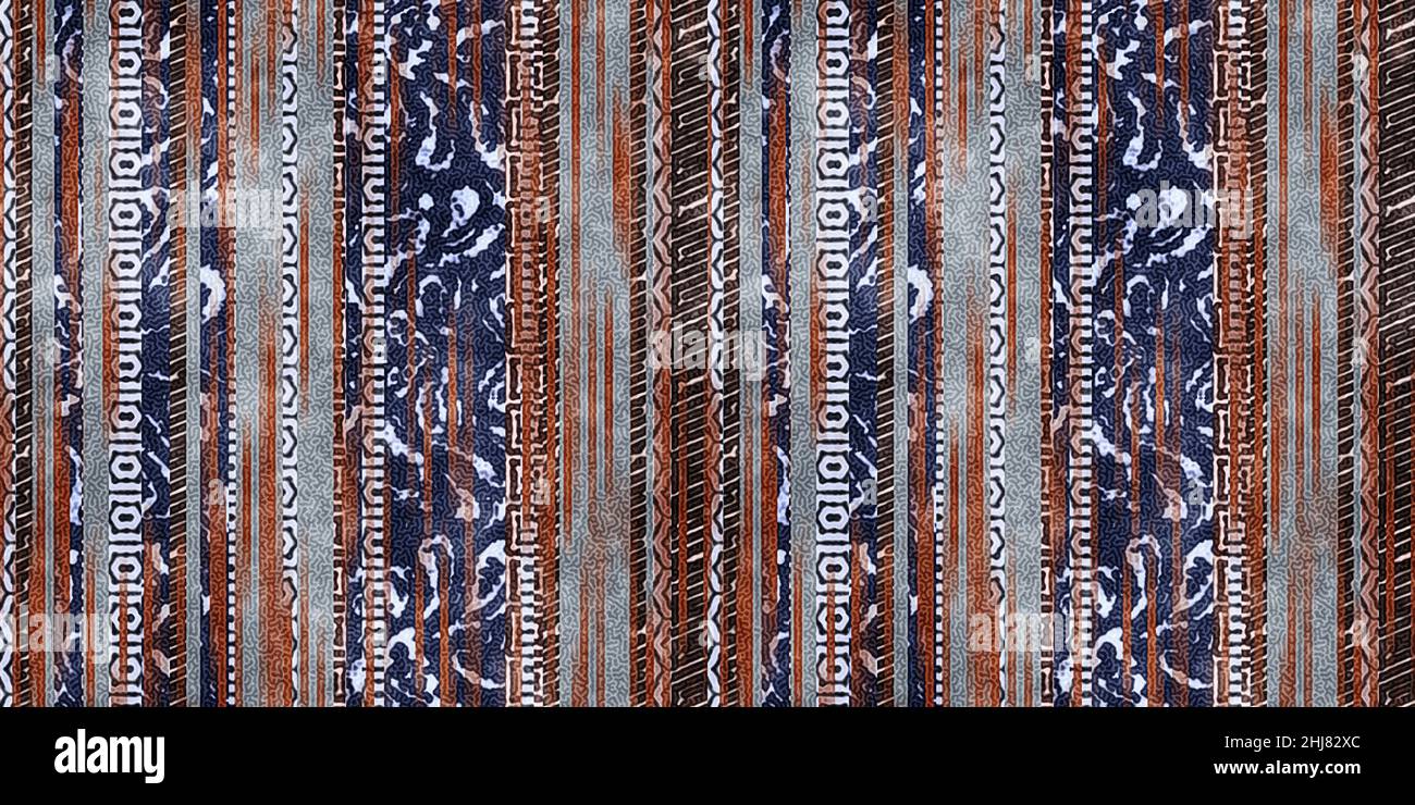 Seamless tribal ethnic stripe grungy border surface pattern design for ...