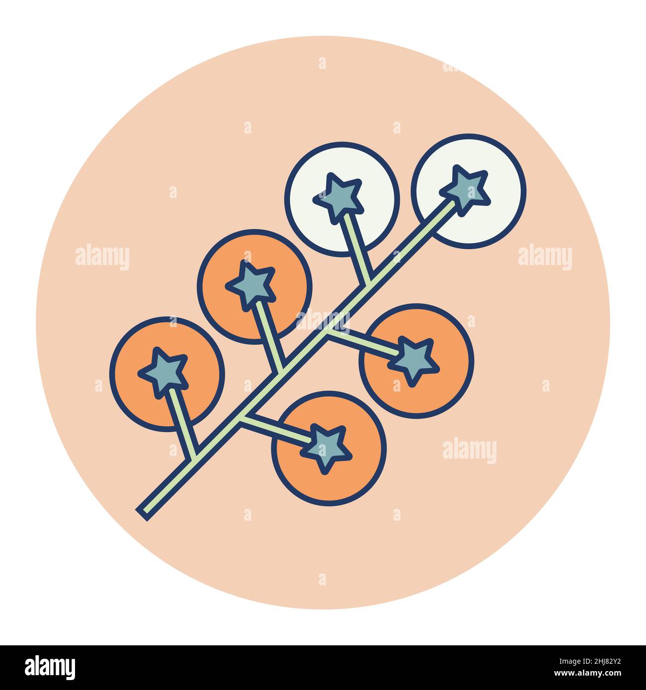 Cherry tomatoes vector flat icon. Barbecue and bbq grill sign ...