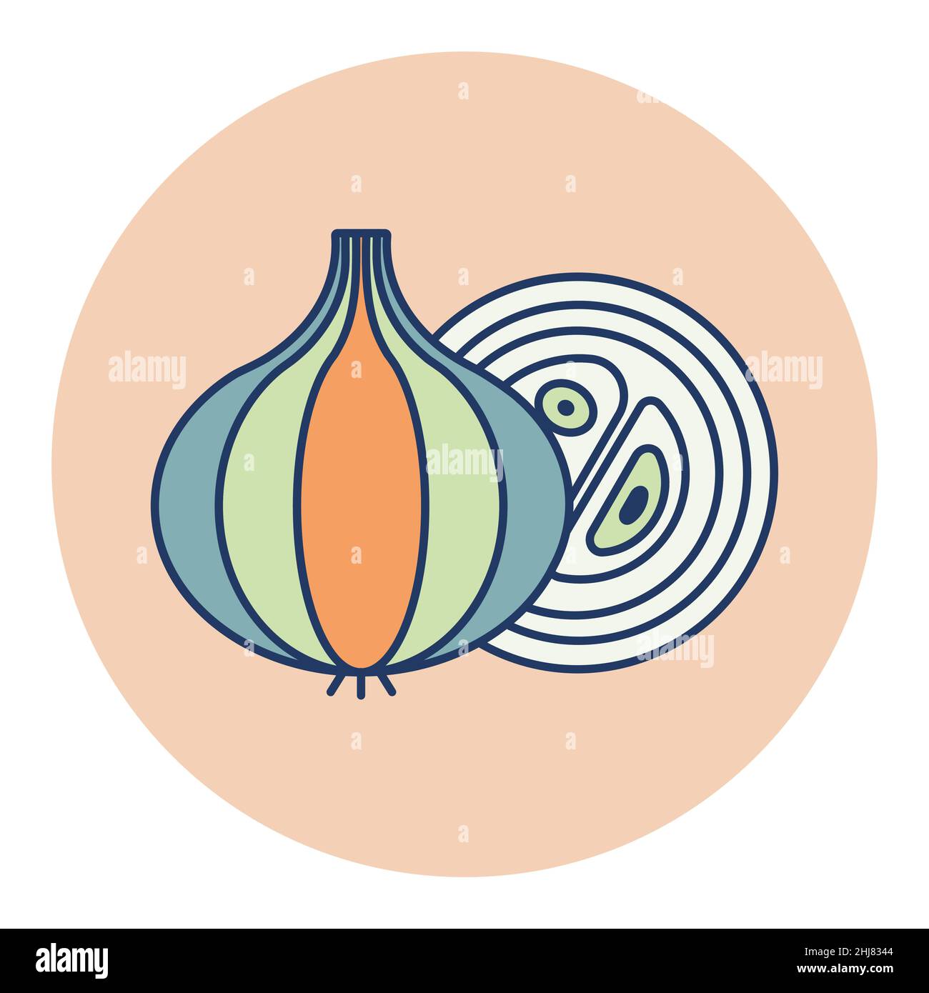 Onion vector flat icon. Barbecue and bbq grill sign. Vegetable. Graph ...