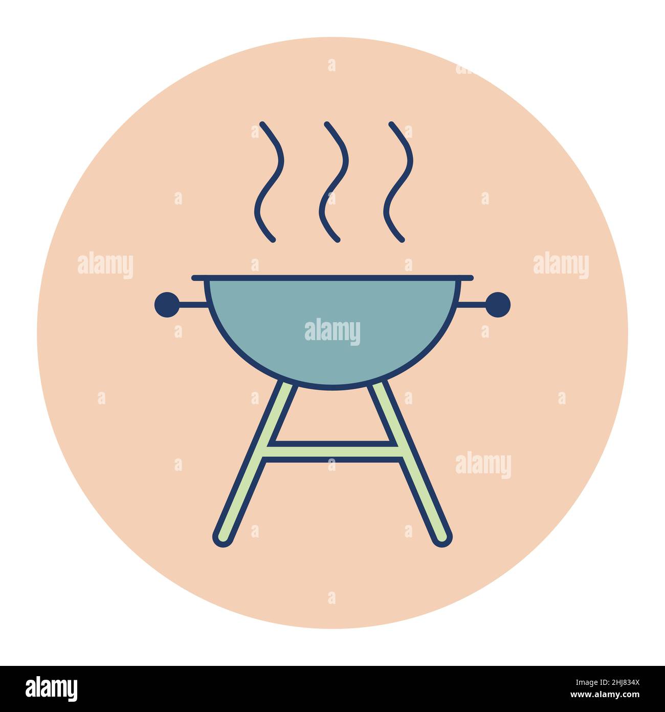 Grill BBQ cookout vector flat icon. Graph symbol for cooking web site ...