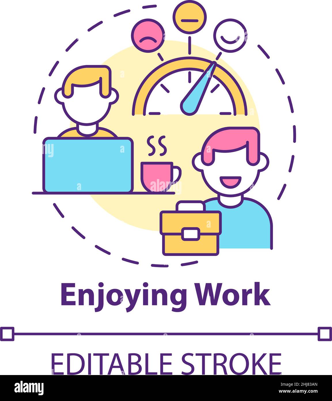 Enjoying work concept icon Stock Vector Image & Art - Alamy