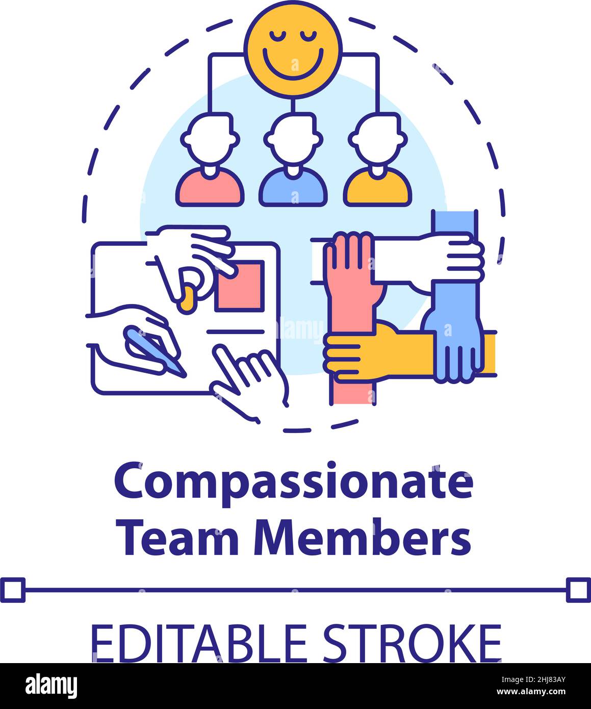 Compassionate team members concept icon Stock Vector Image & Art - Alamy