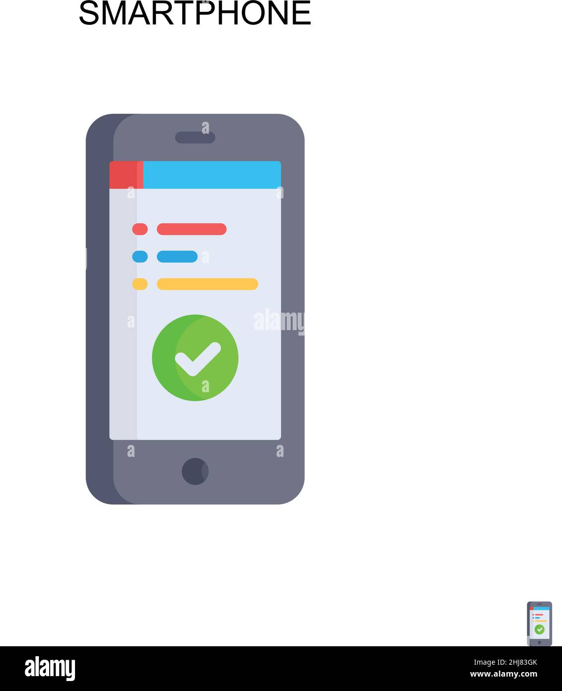 Smartphone Simple vector icon. Illustration symbol design template for ...