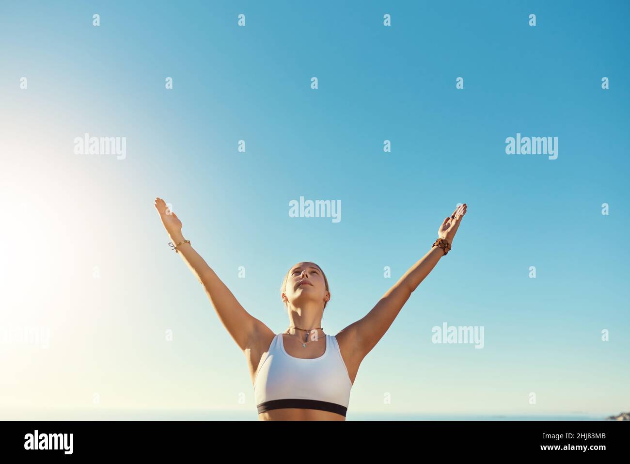 I feel free whenever I do yoga Stock Photo - Alamy