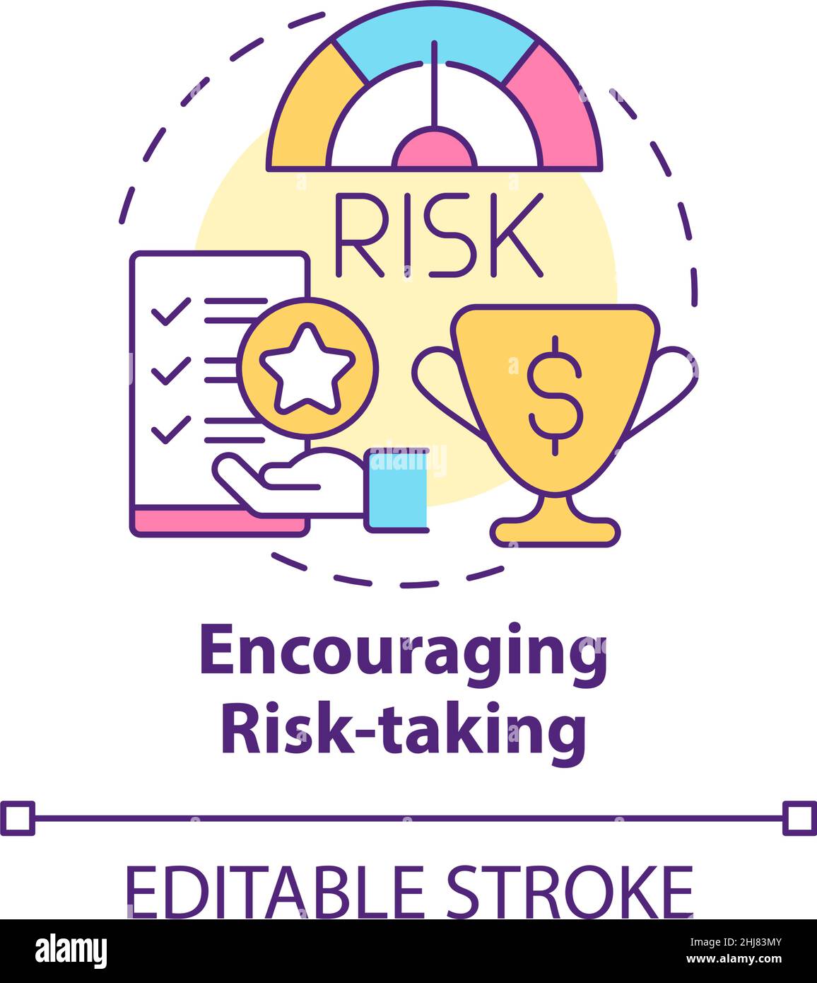 Encouraging risk-taking concept icon Stock Vector Image & Art - Alamy