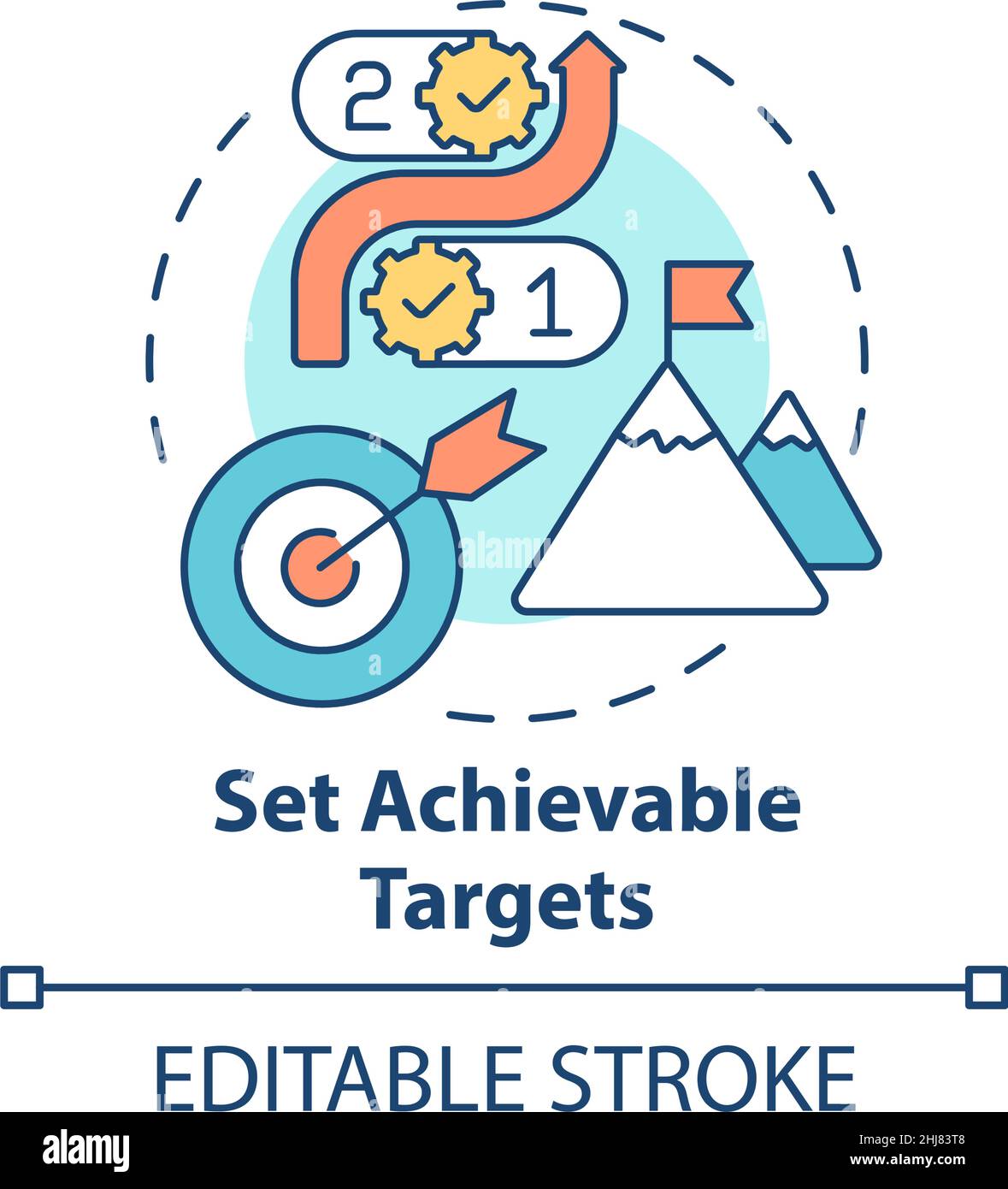 Set achievable targets concept icon Stock Vector Image & Art - Alamy