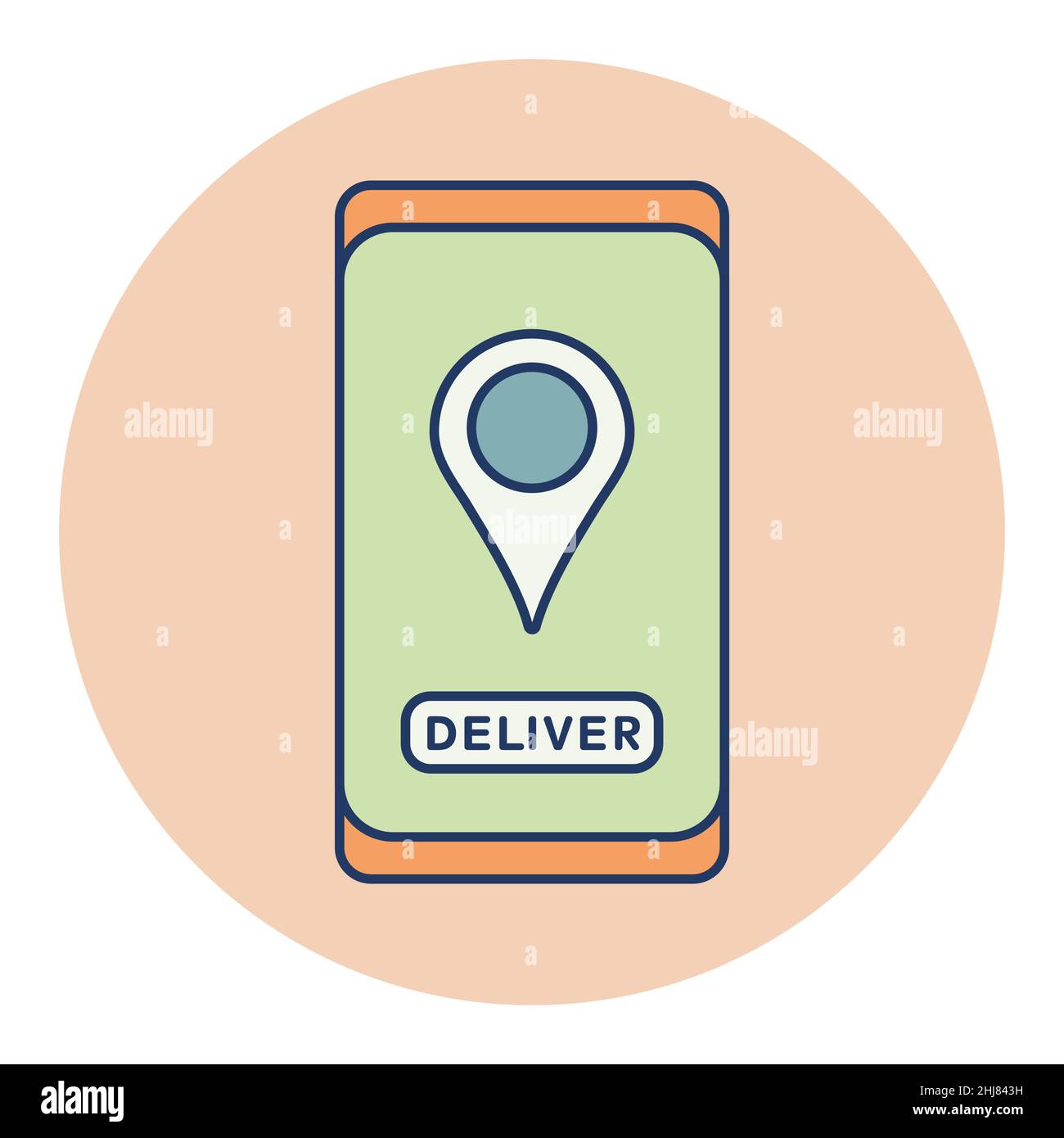 Fast food delivery service vector icon. Pin map symbol. Mobile app ...