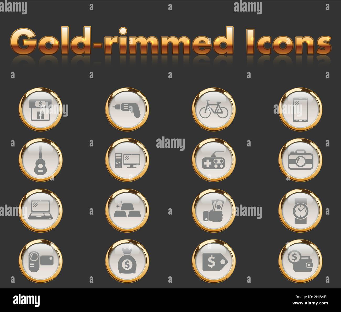 pawn shop icon set Stock Vector Image & Art - Alamy