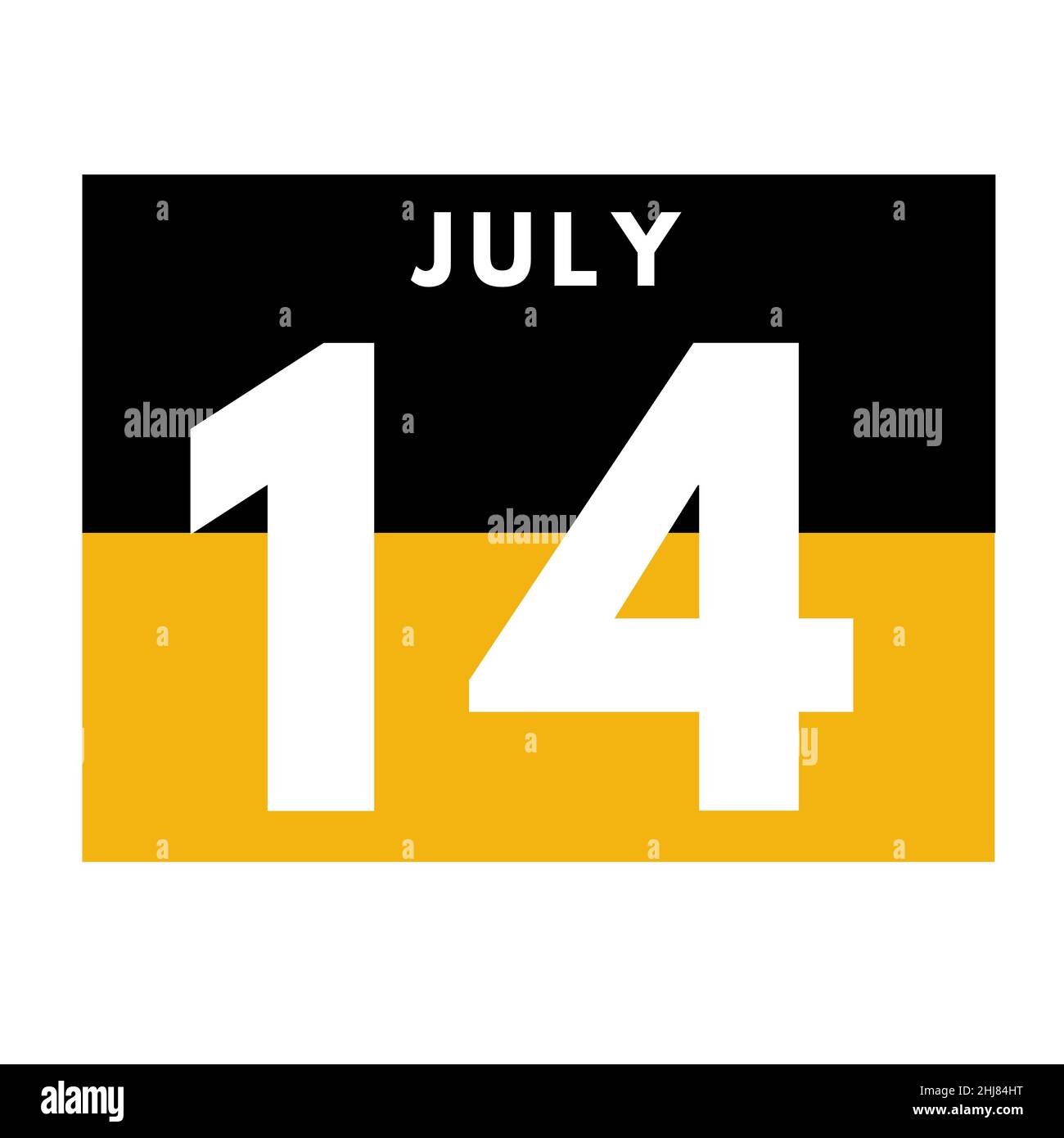 July 14 . Flat daily calendar icon .date ,day, month .calendar for the ...
