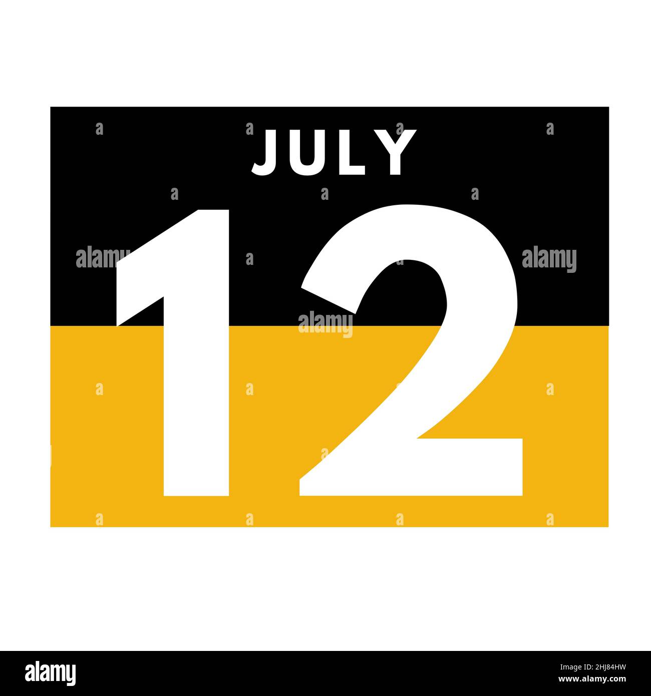 July 12 . Flat daily calendar icon .date ,day, month .calendar for the ...