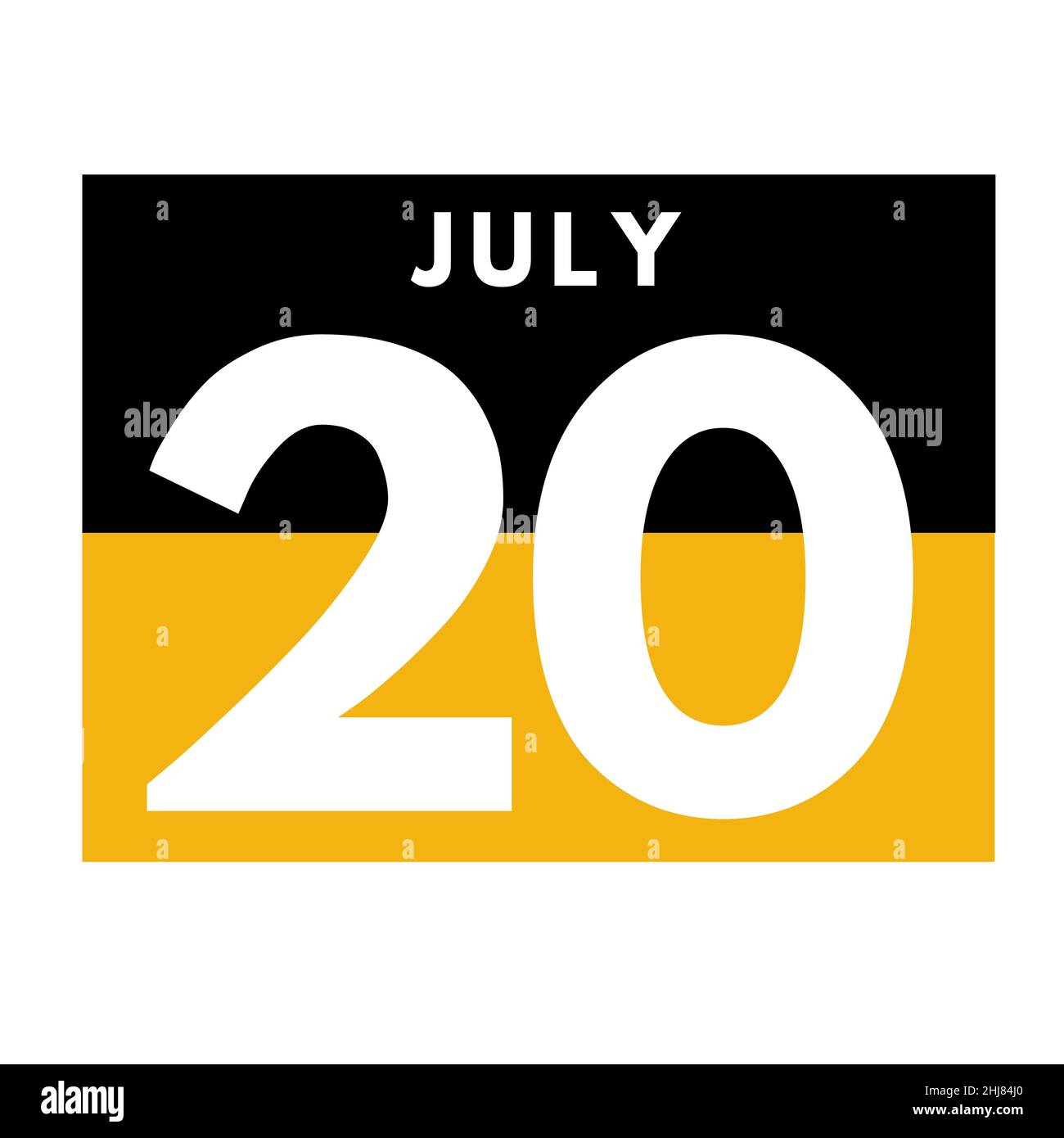 July 20 . Flat daily calendar icon .date ,day, month .calendar for the ...