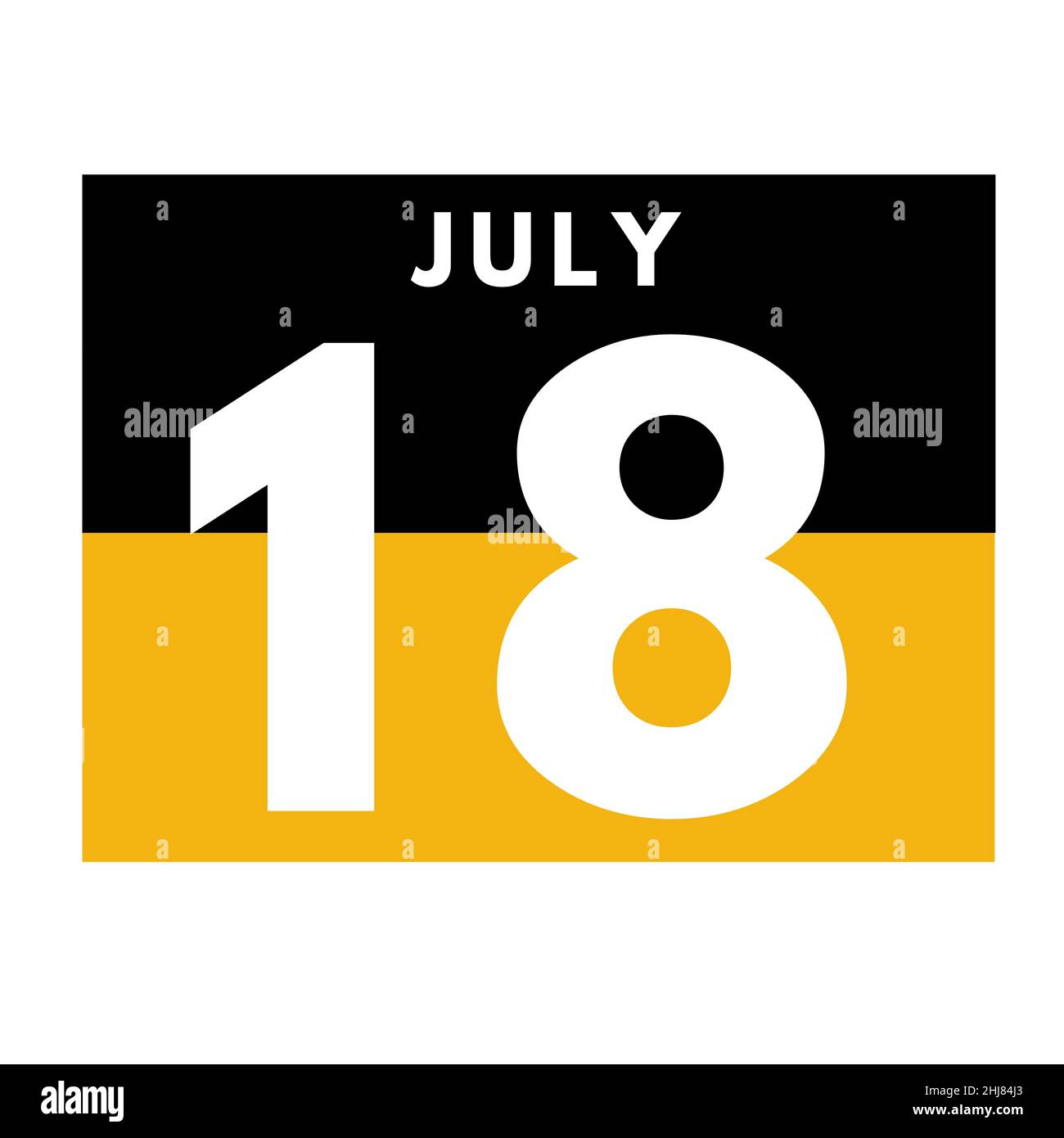 July 18 . Flat daily calendar icon .date ,day, month .calendar for the ...