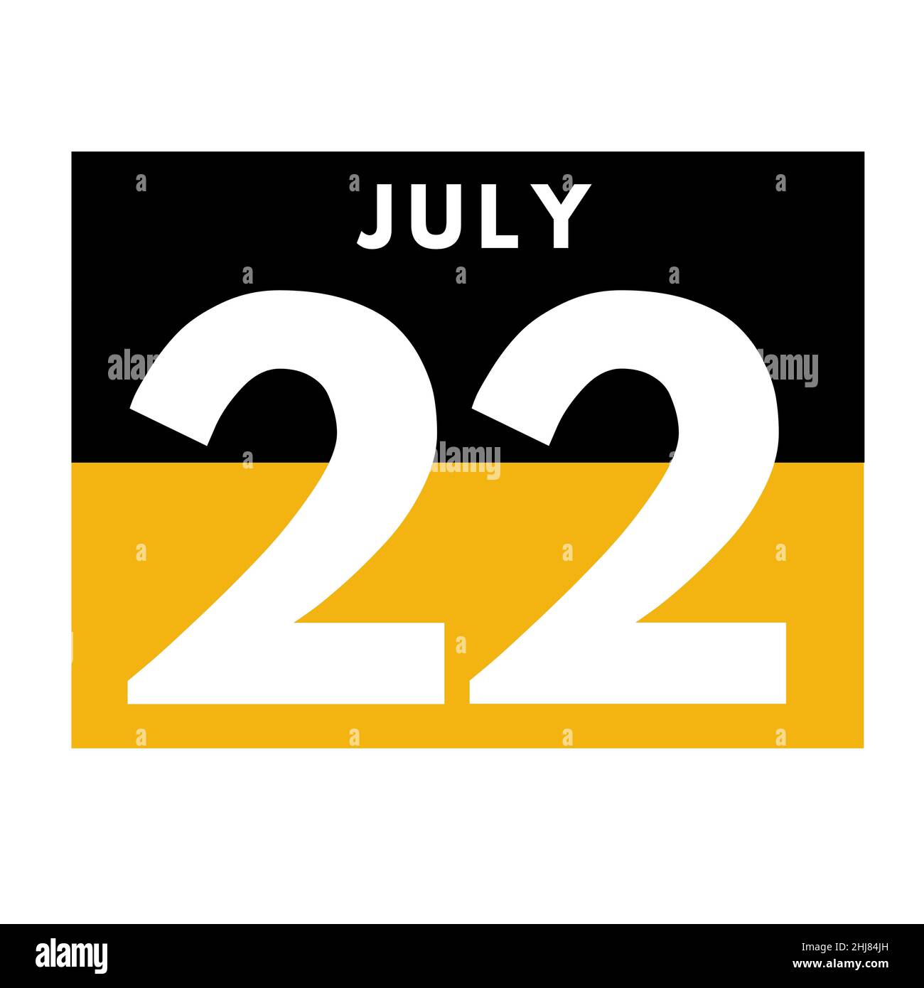 July 22 . Flat daily calendar icon .date ,day, month .calendar for the ...