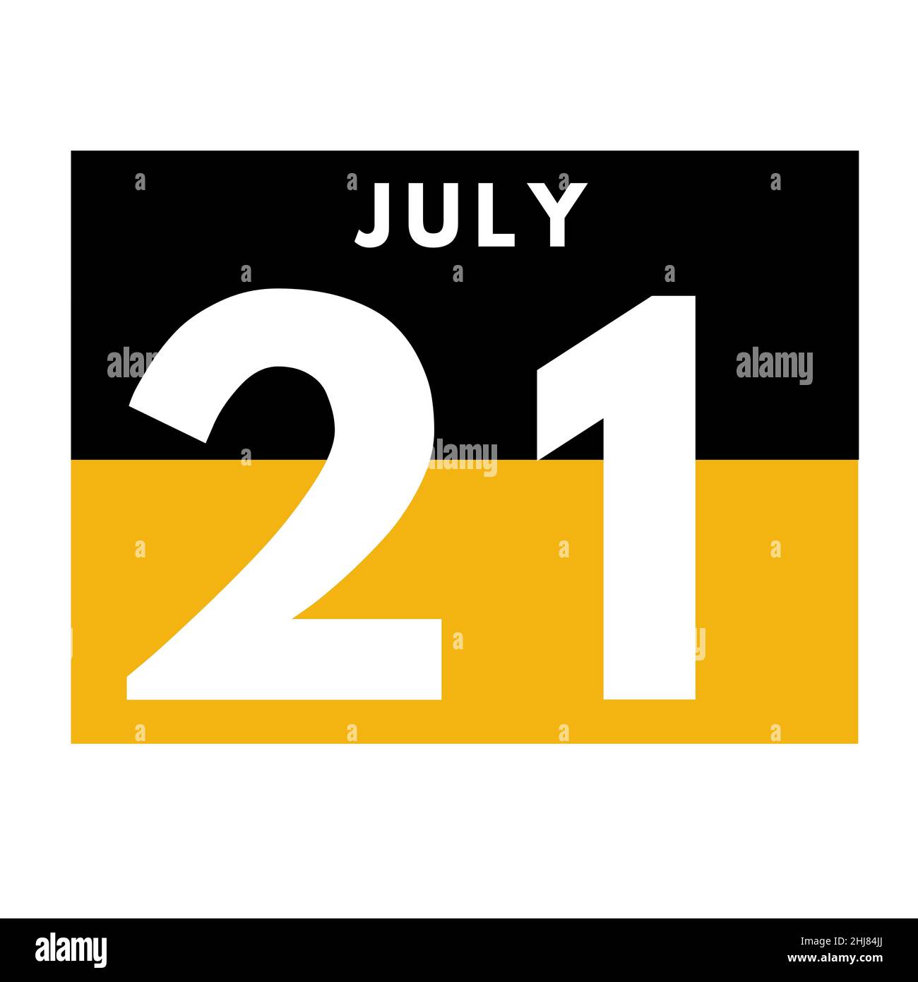 July 21 . Flat daily calendar icon .date ,day, month .calendar for the ...