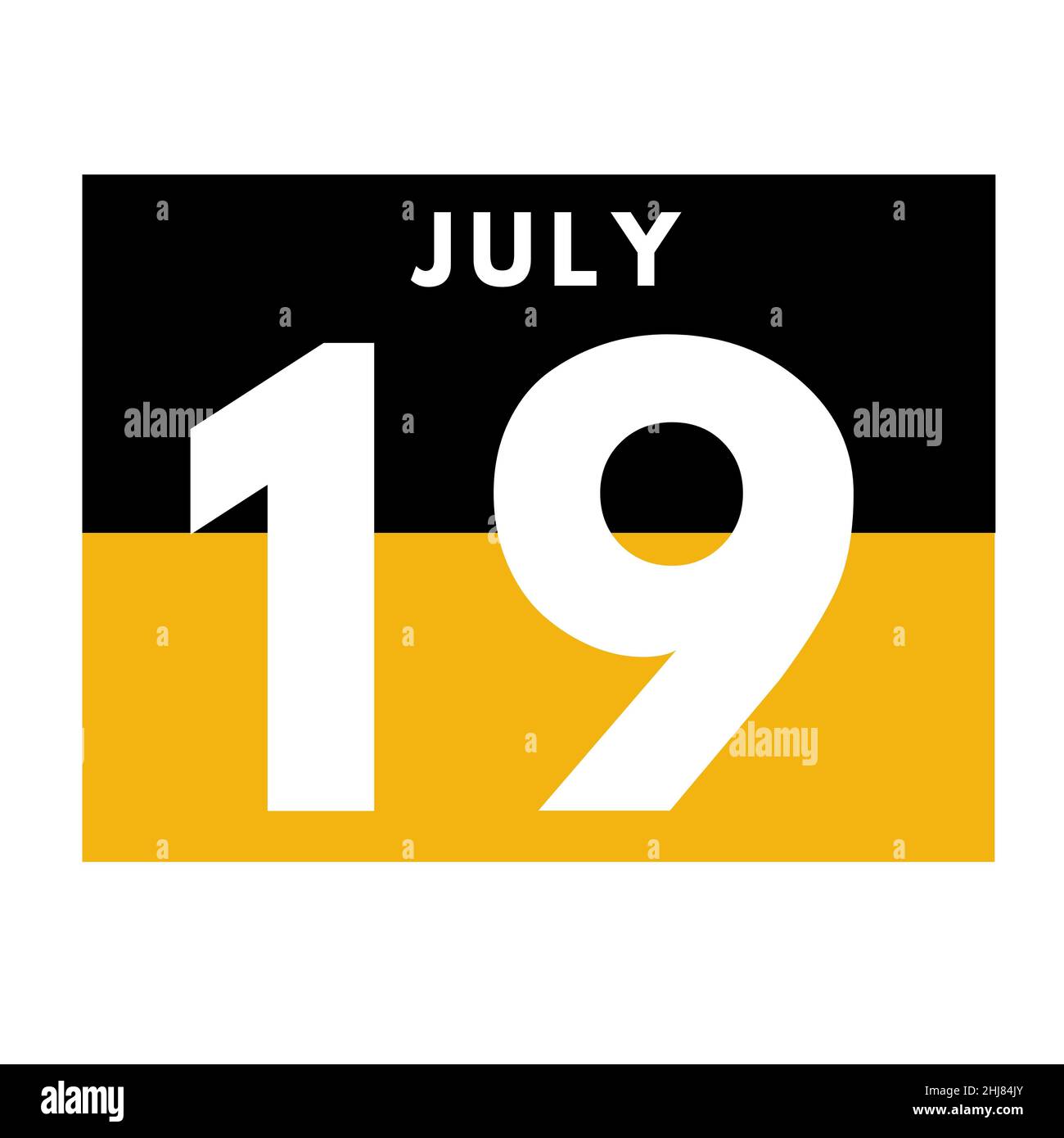 July 19 . Flat daily calendar icon .date ,day, month .calendar for the ...