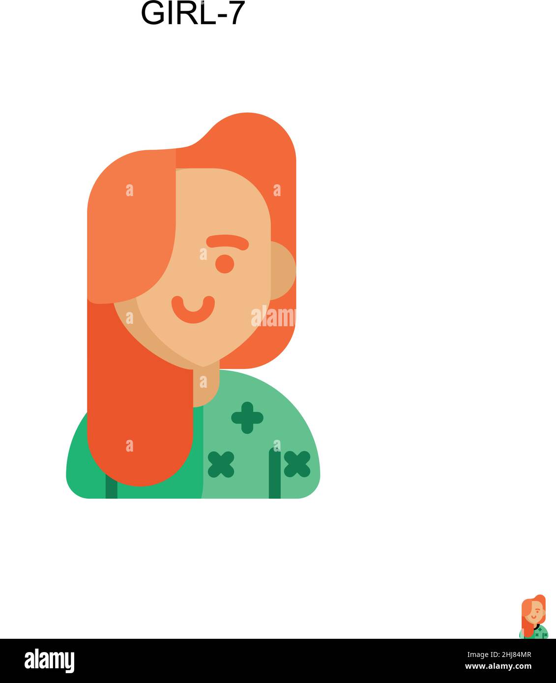Girl-7 Simple vector icon. Illustration symbol design template for web ...