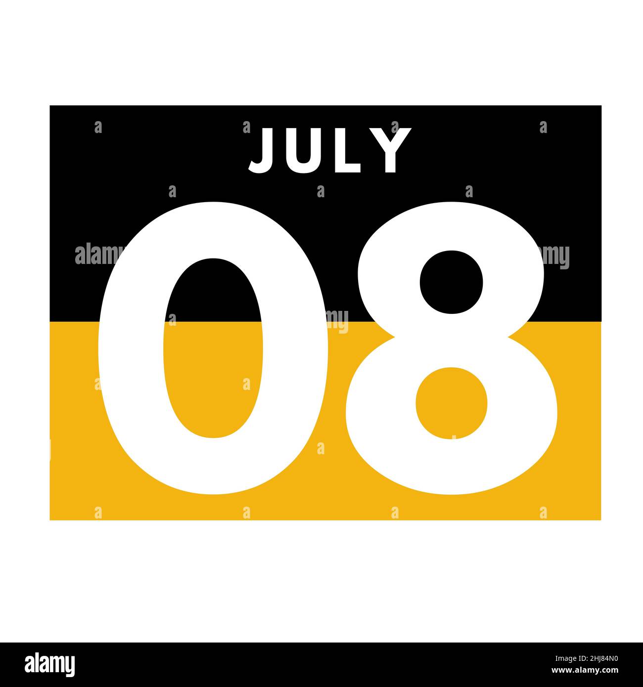 July 8 . Flat daily calendar icon .date ,day, month .calendar for the ...
