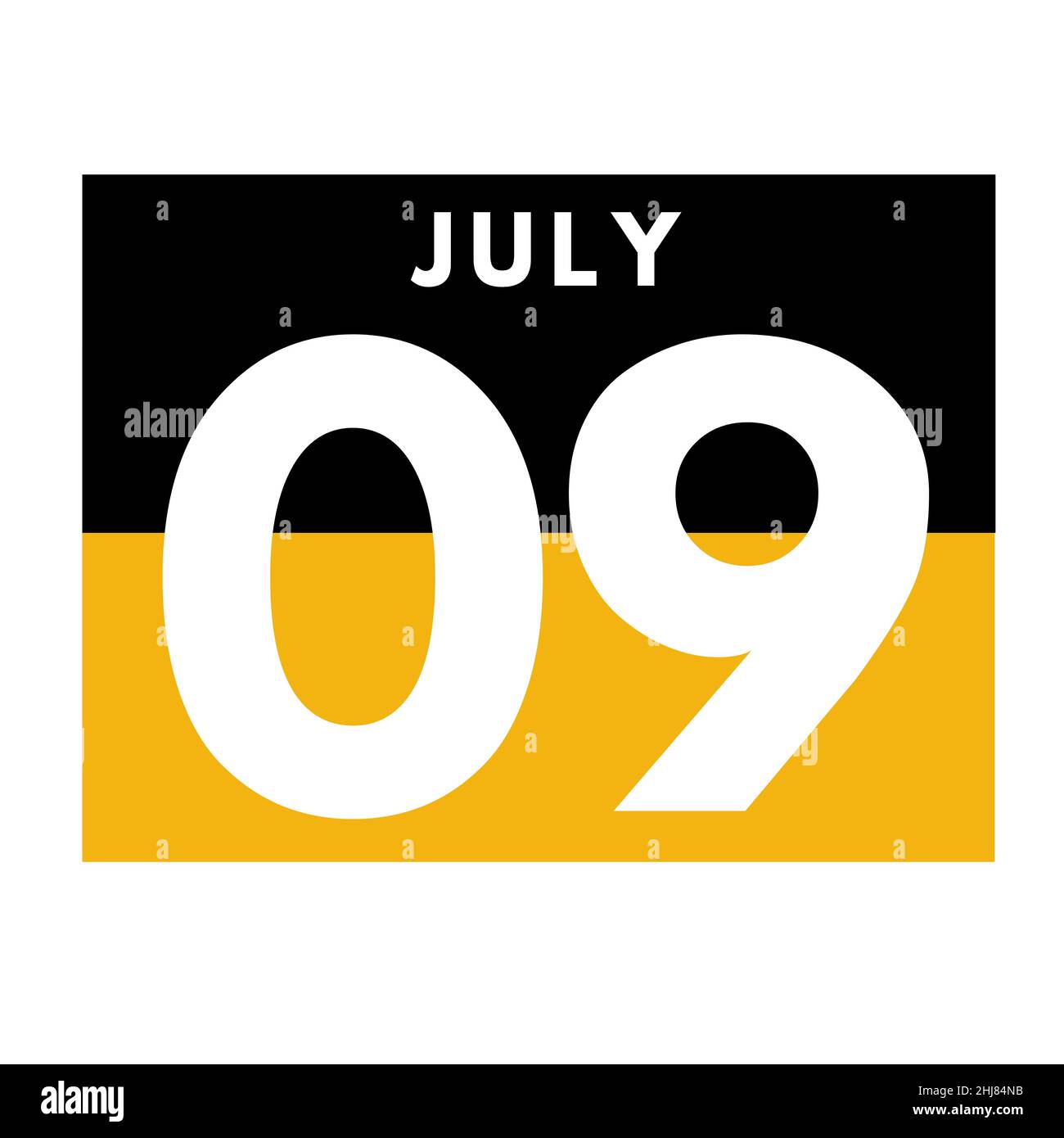 July 9 . Flat daily calendar icon .date ,day, month .calendar for the ...