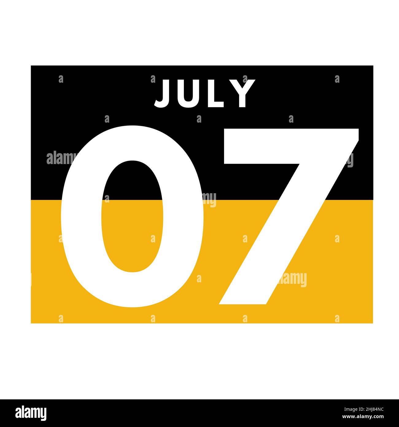 July 7 daily calendar hi-res stock photography and images - Alamy