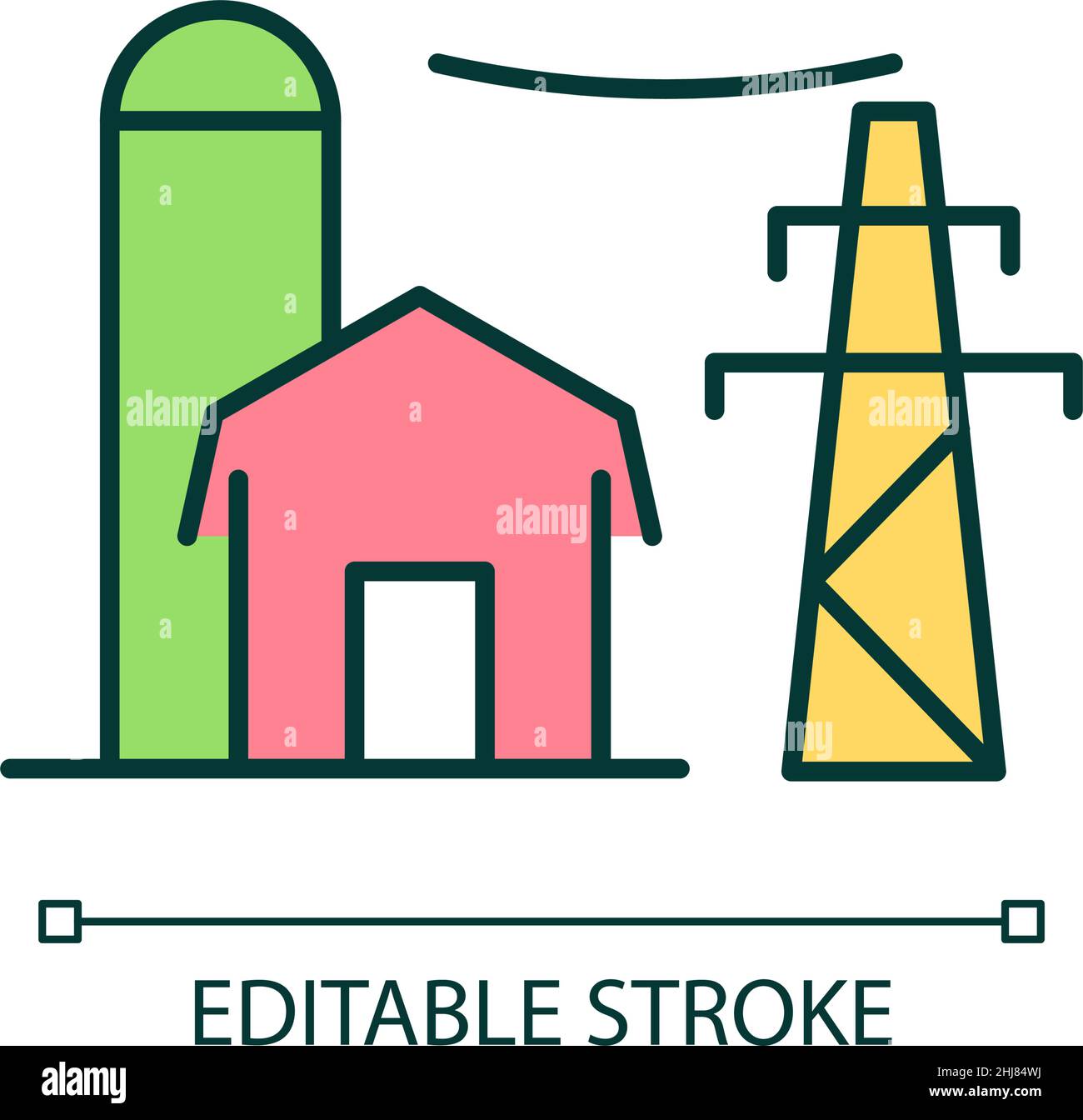 Countryside electrification RGB color icon Stock Vector Image & Art - Alamy