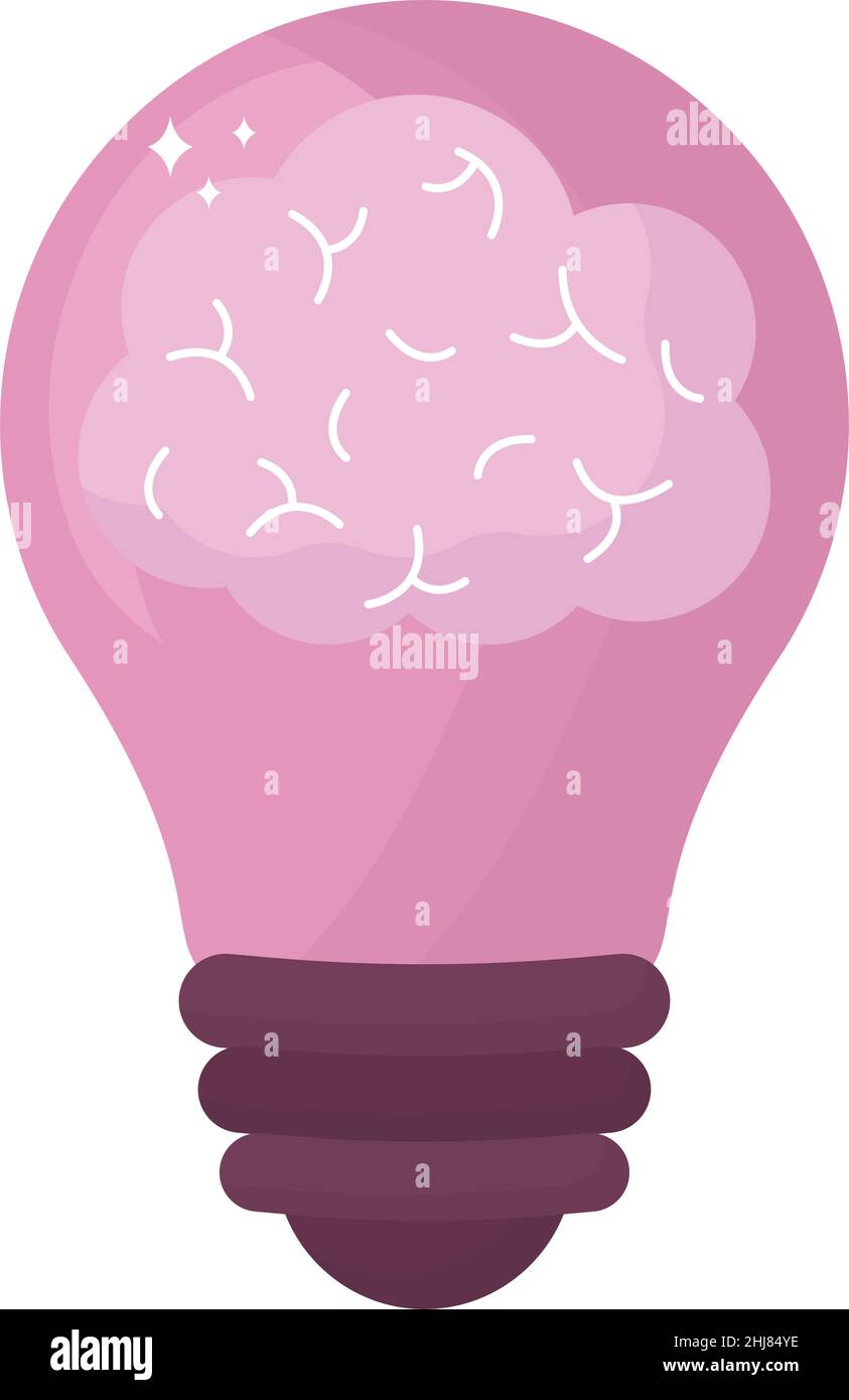 light bulb with brain Stock Vector Image & Art - Alamy