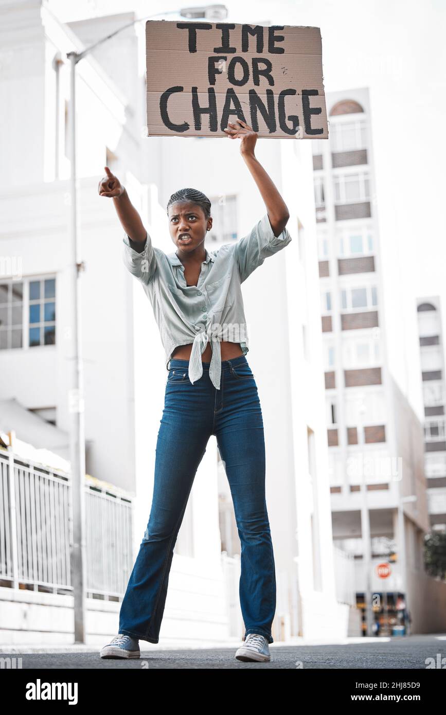 Female blm activist with blm placard hi-res stock photography and ...