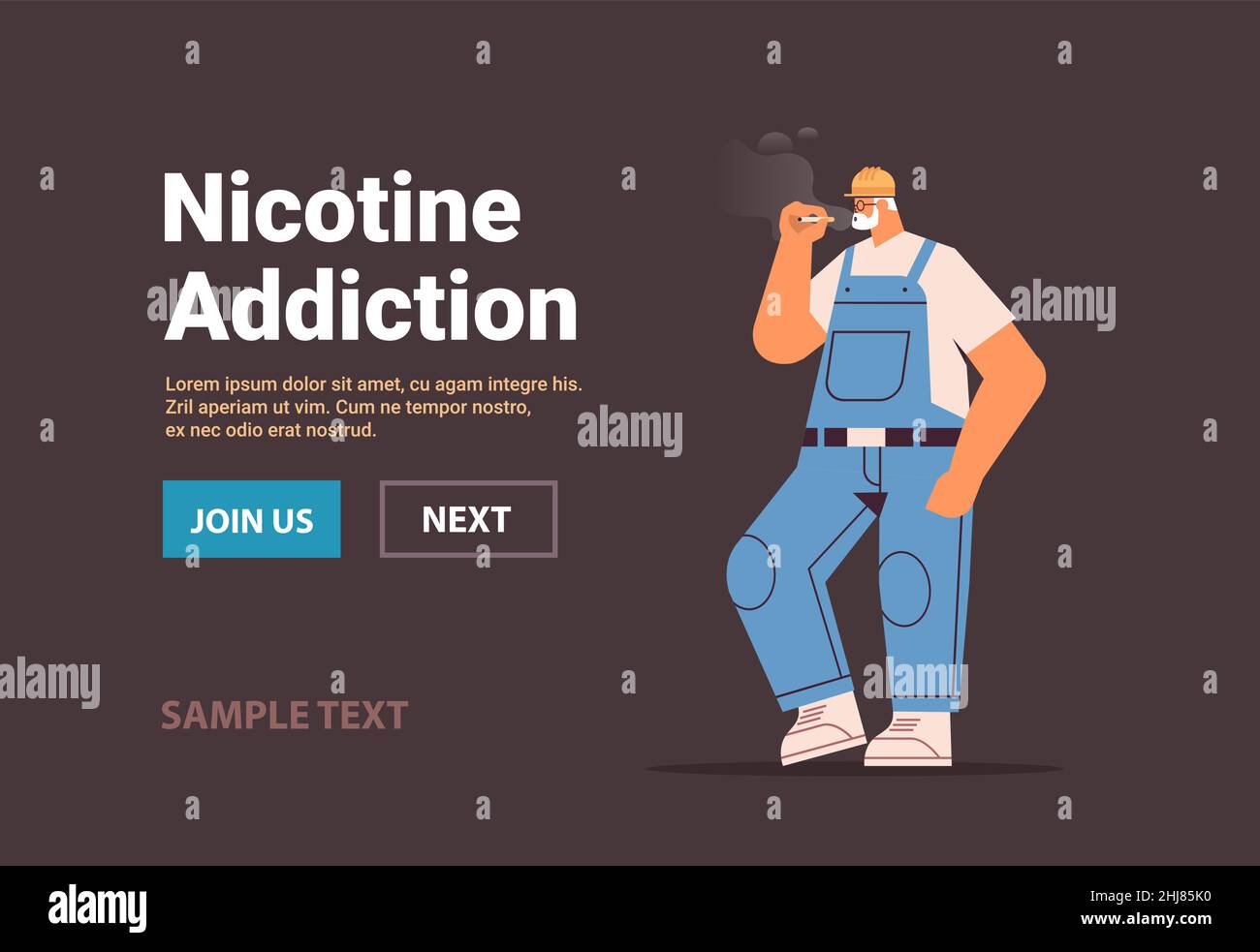 warehouse worker in uniform smoking cigarette man smokes at work bad ...