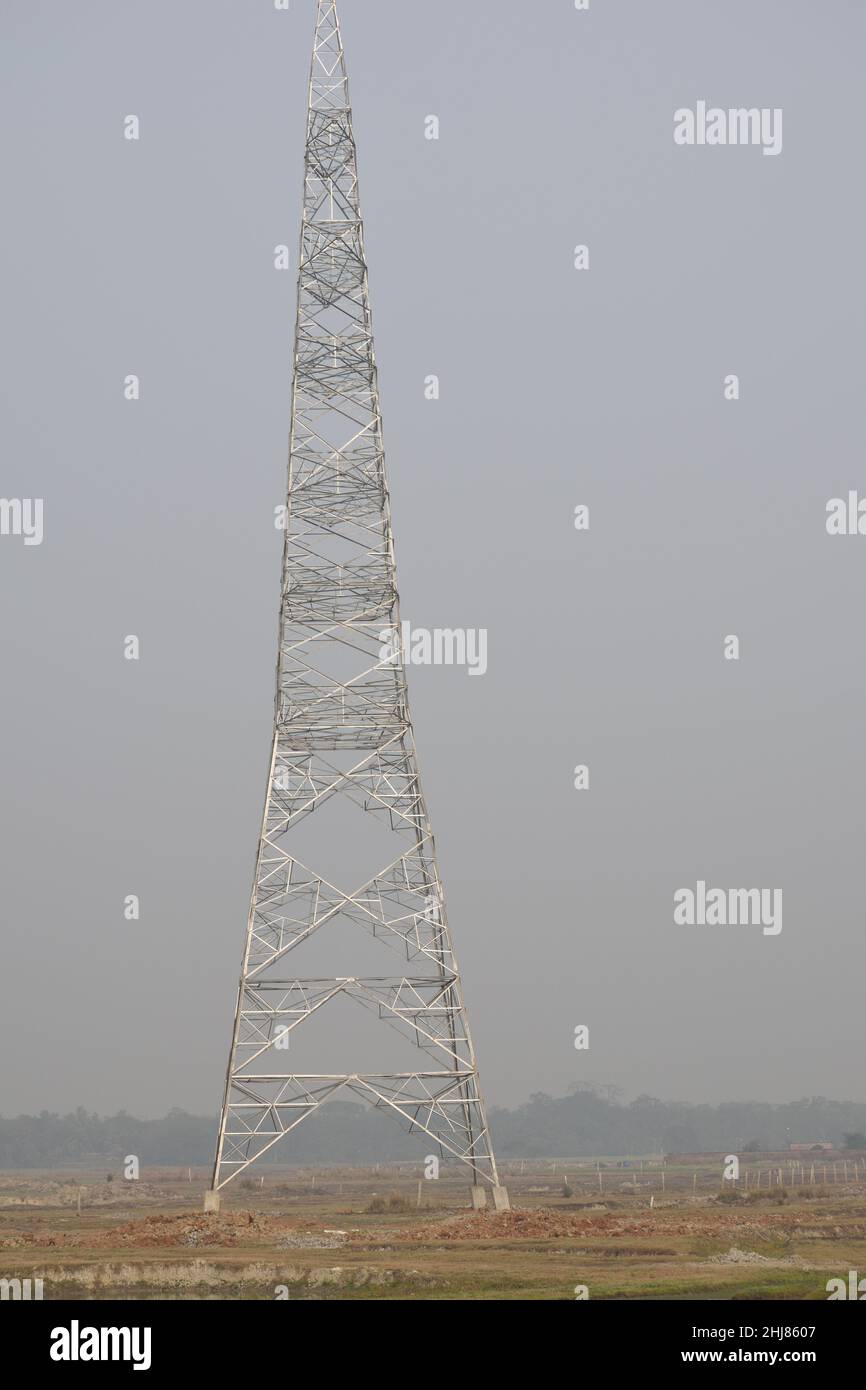 Electrical pole constructing for supplying high power electricity Stock ...