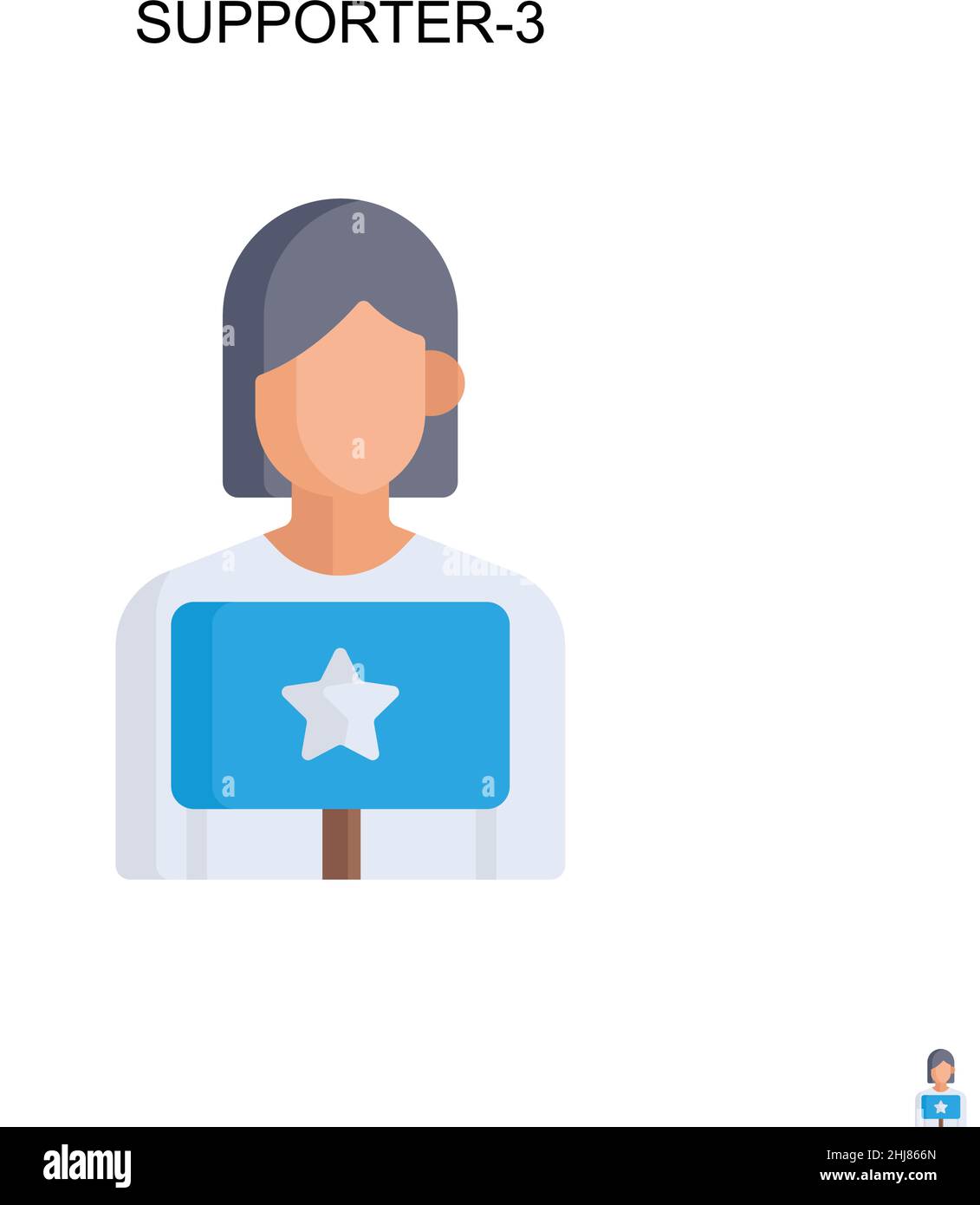 Supporter-3 Simple vector icon. Illustration symbol design template for ...